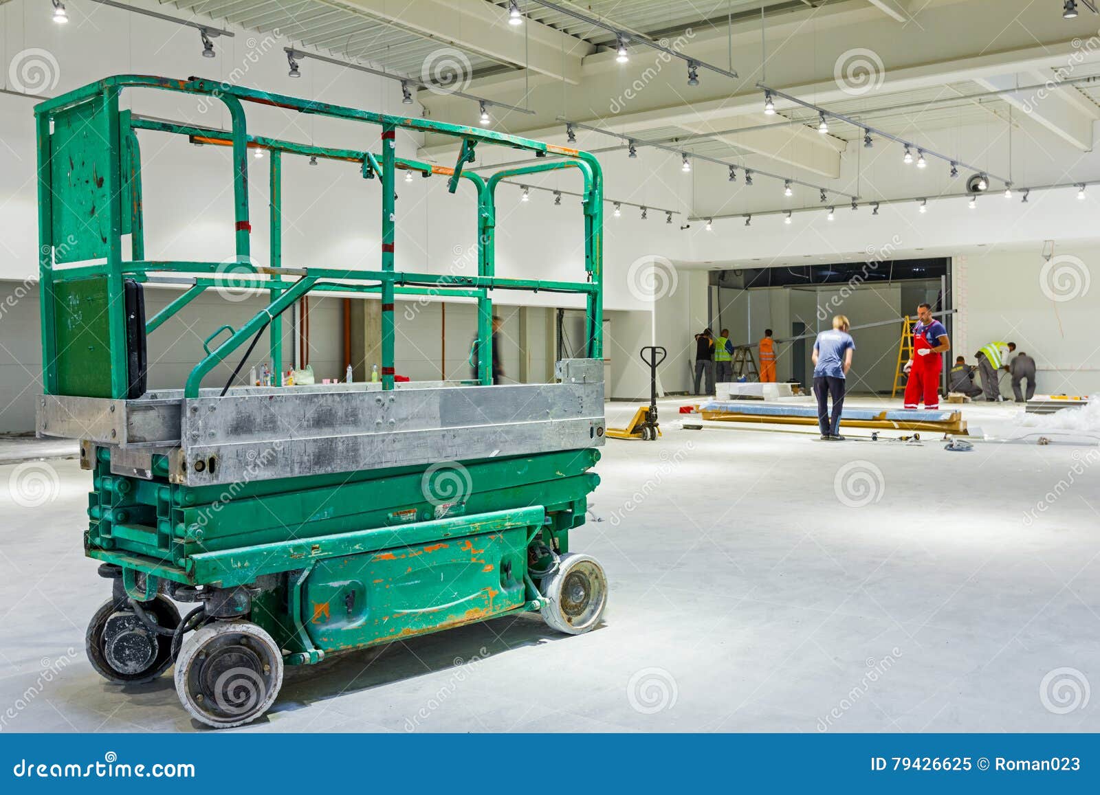 Scissor Lift Platform on a Construction Site. Editorial Image - Image ...