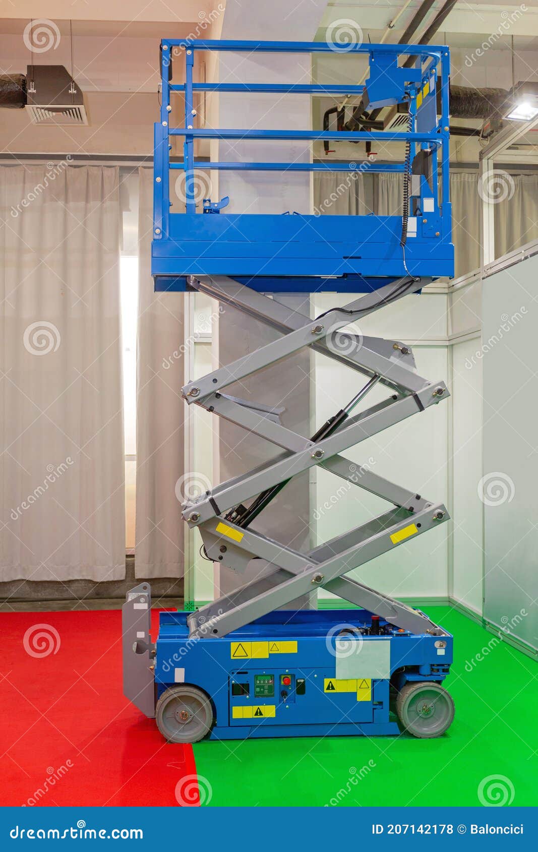 Scissor Lift Vehicle stock photo. Image of industrial - 207142178
