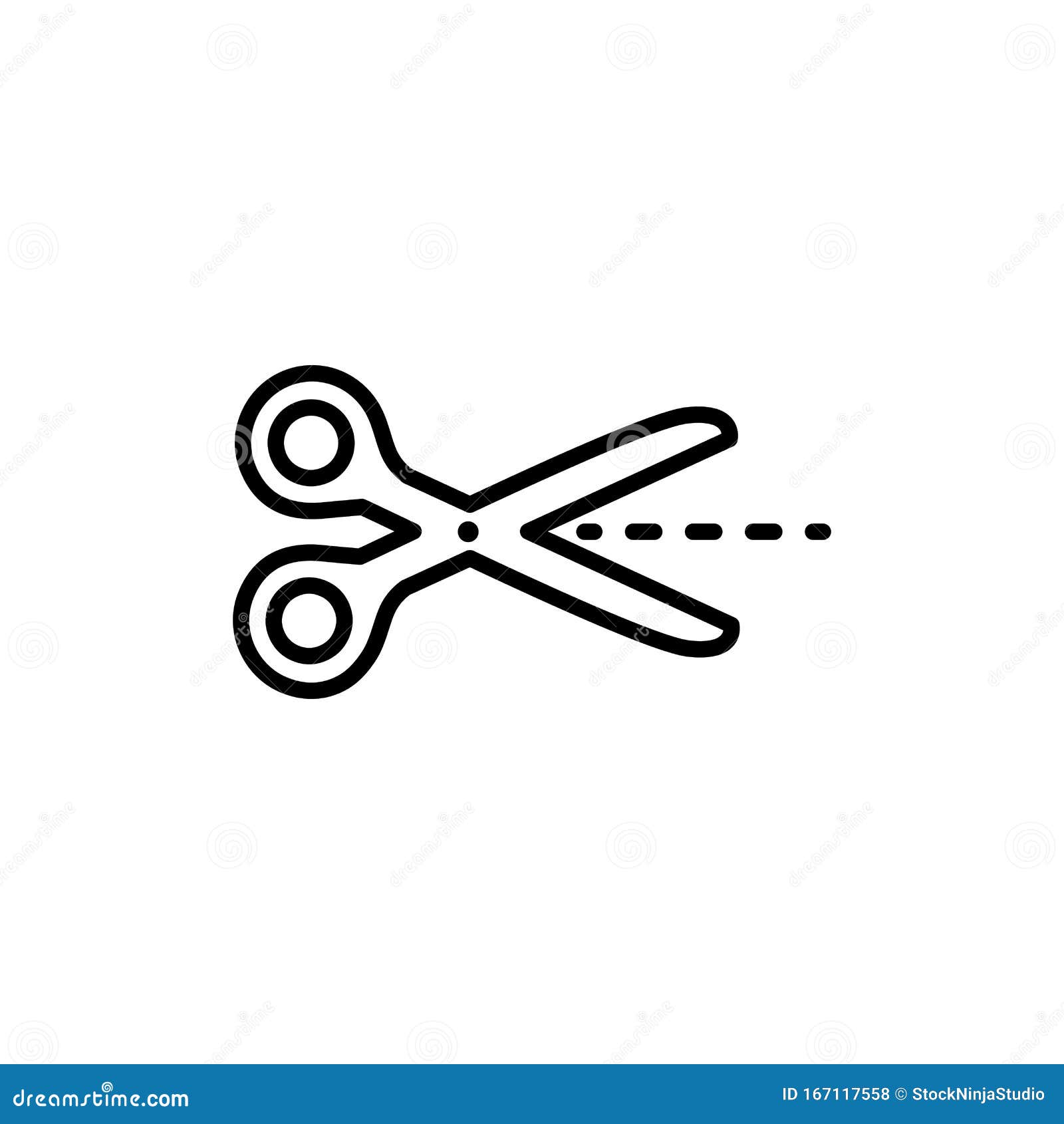 Scissor Line Icon in Flat Style Vector for Apps, UI, Websites. Black ...