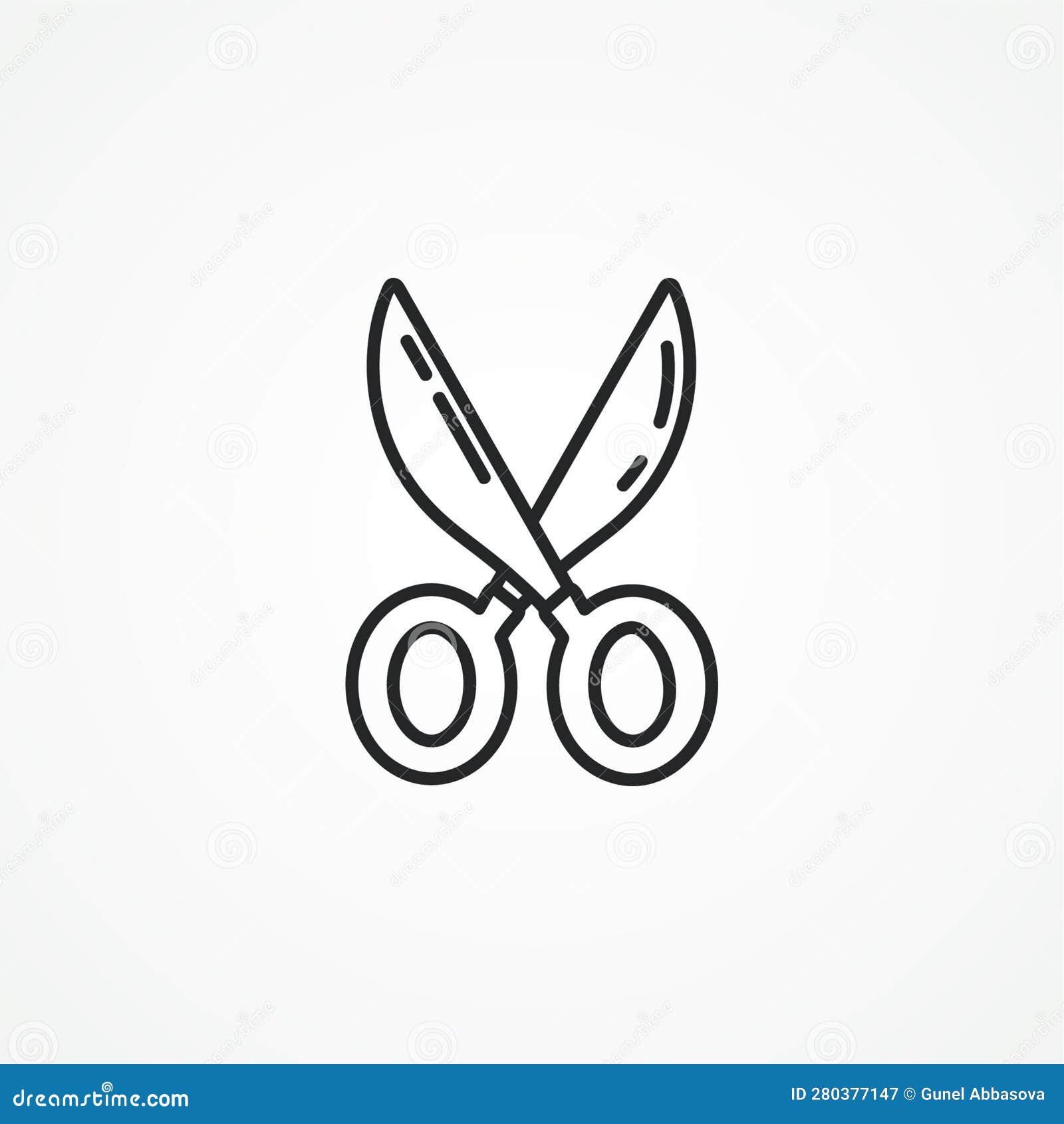 Scissor line icon. stock vector. Illustration of work - 280377147