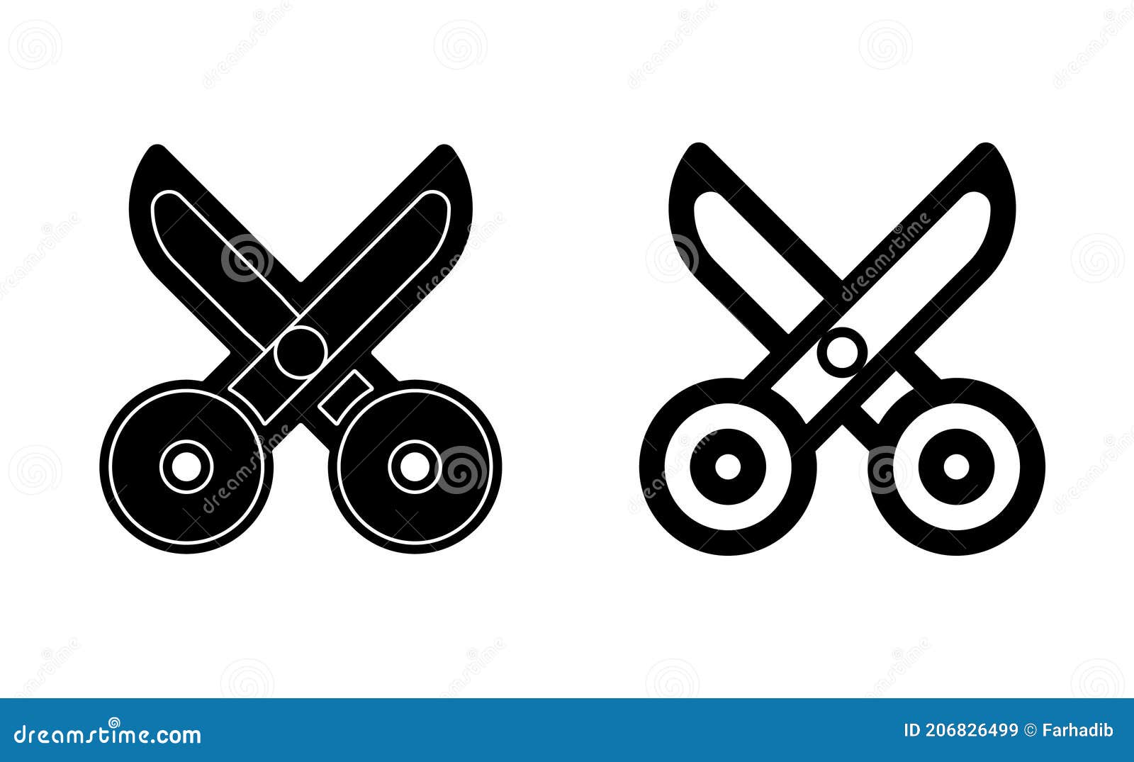 Scissor Linear Icon Vector, Black and White Version Stock Illustration ...