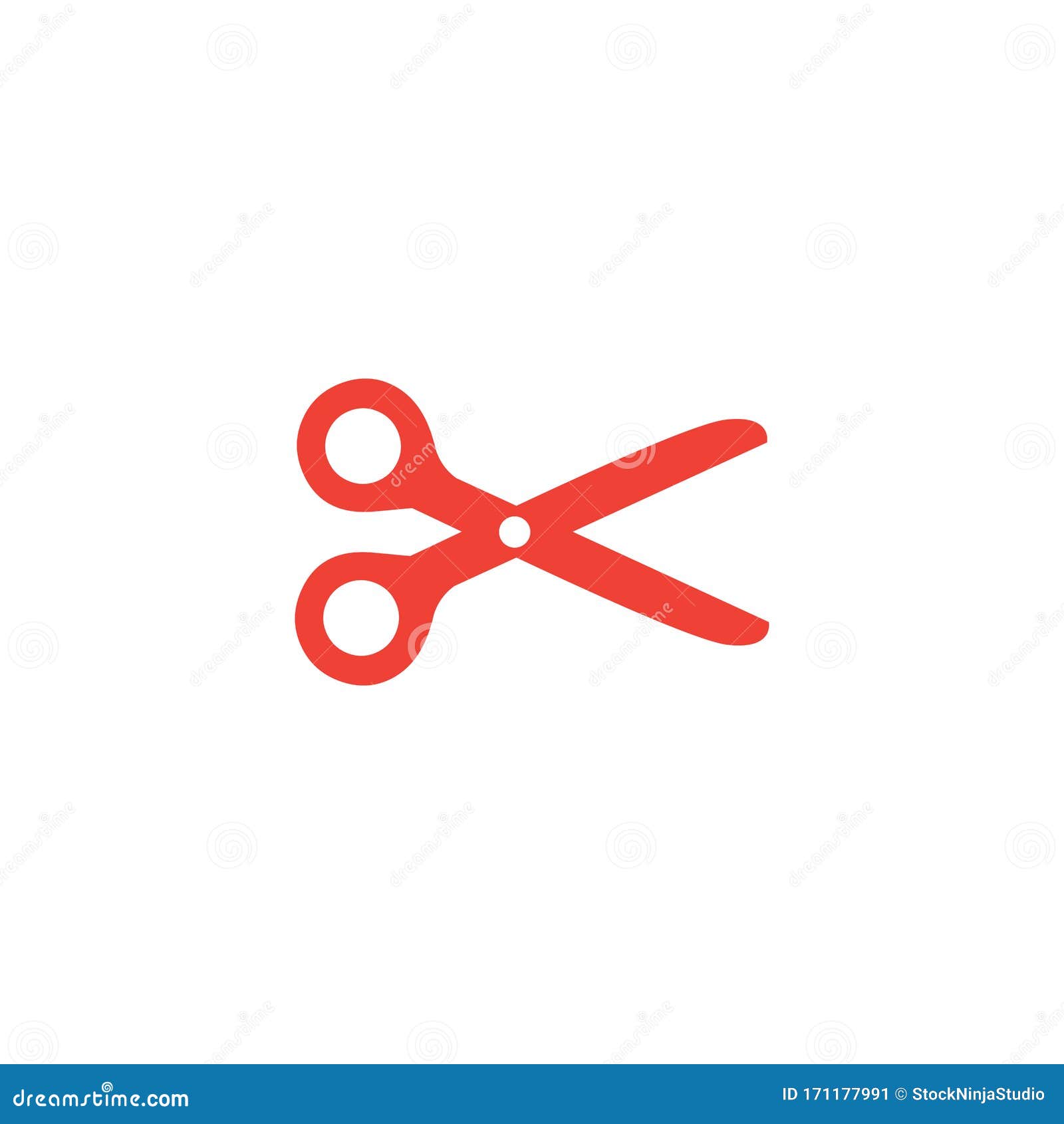 Scissor Red Icon on White Background. Red Flat Style Vector ...