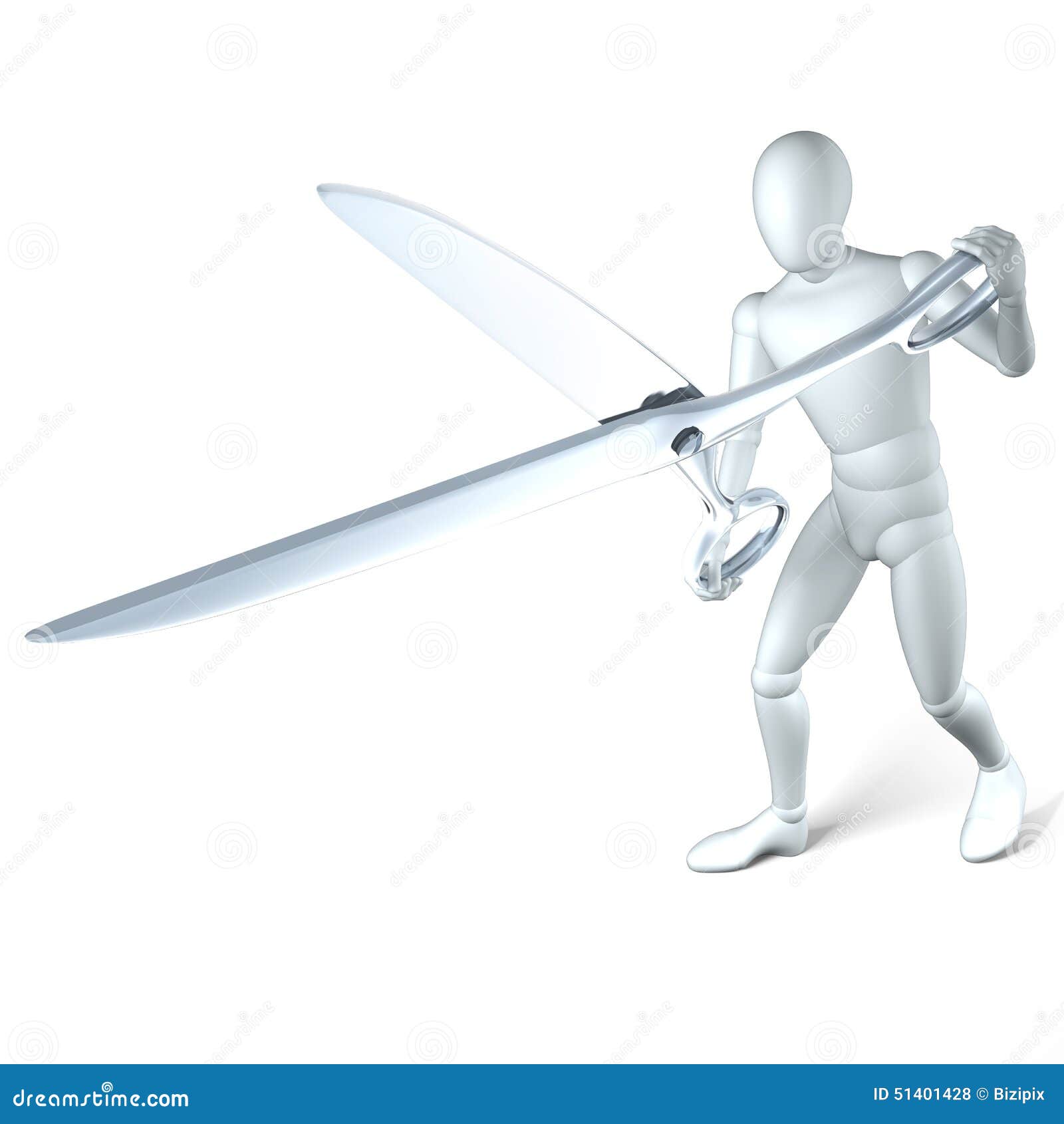 Scissor snipping stock illustration. Illustration of person - 51401428