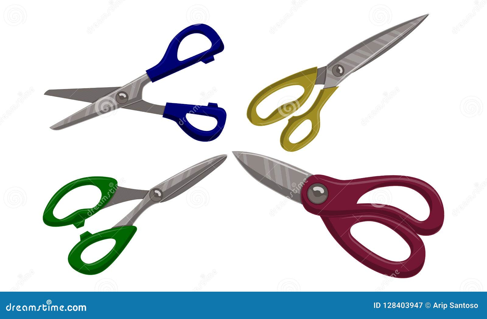 Scissor Template Vector Set Color Stock Vector - Illustration of color ...