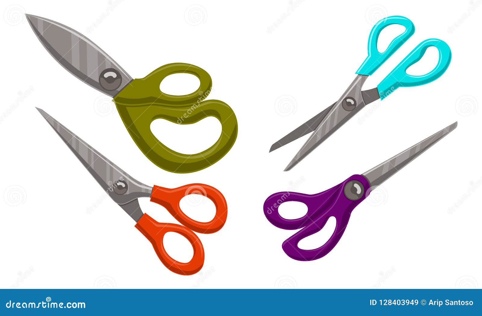 Scissor Template Vector Set Color Stock Vector - Illustration of ...