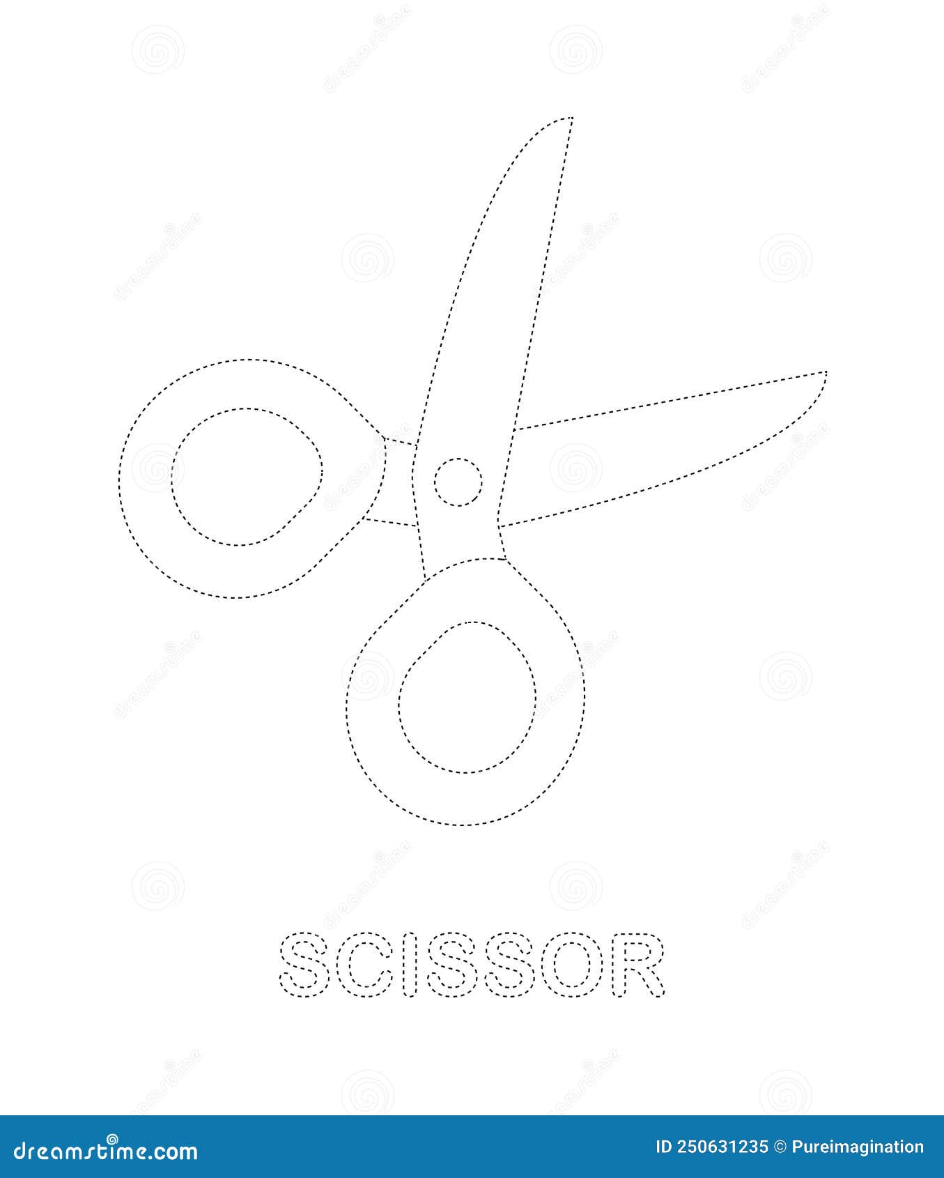 Scissor Tracing Worksheet for Kids Stock Vector - Illustration of ...
