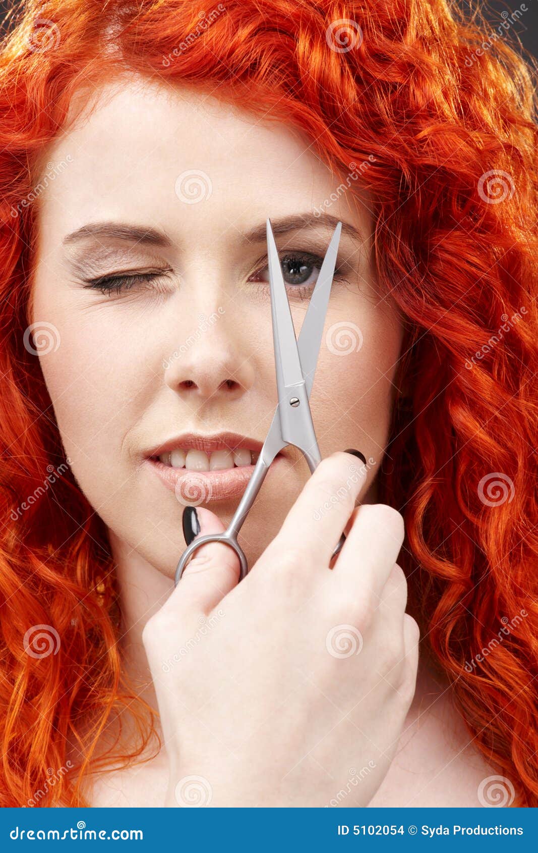 Scissors stock photo. Image of hair, care, closeup, happy - 5102054