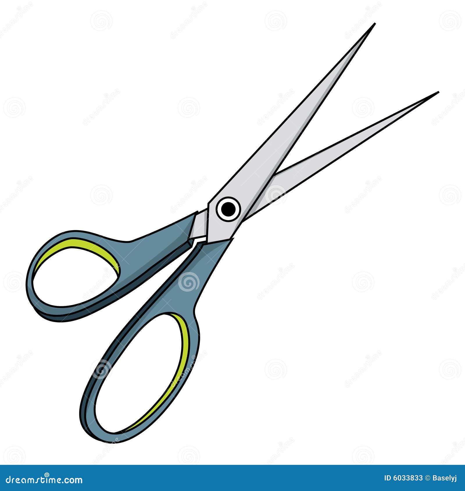 Scissors stock vector. Illustration of cutting, open, blue - 6033833