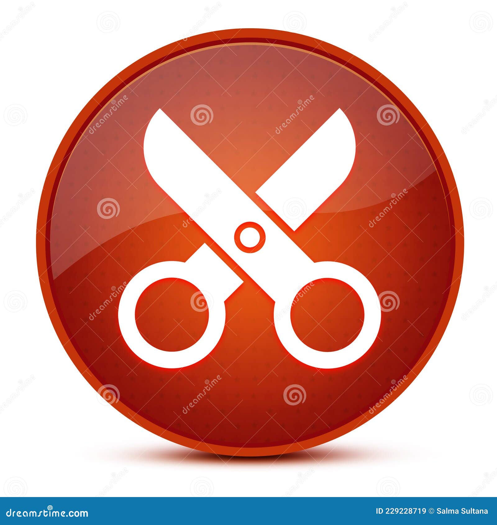 Scissors Aesthetic Glossy Brown Round Button Abstract Stock ...