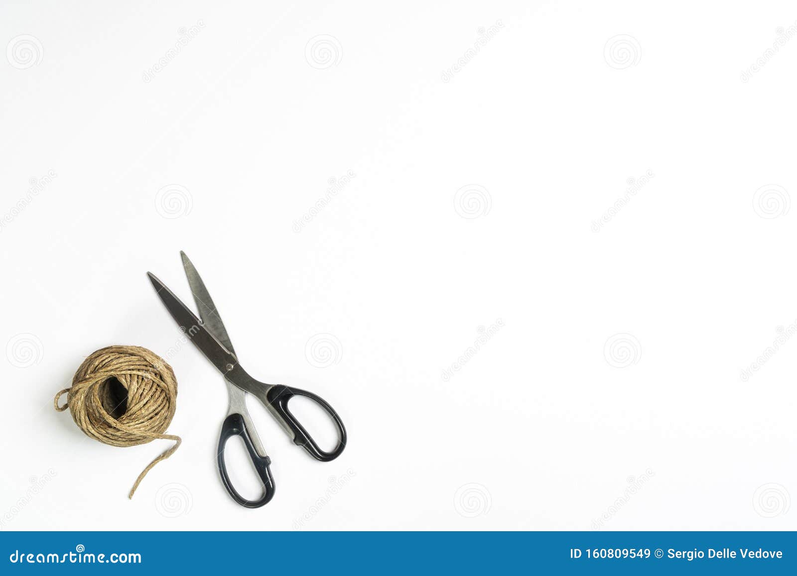 The Scissors and a Ball of String Stock Image - Image of handmade ...