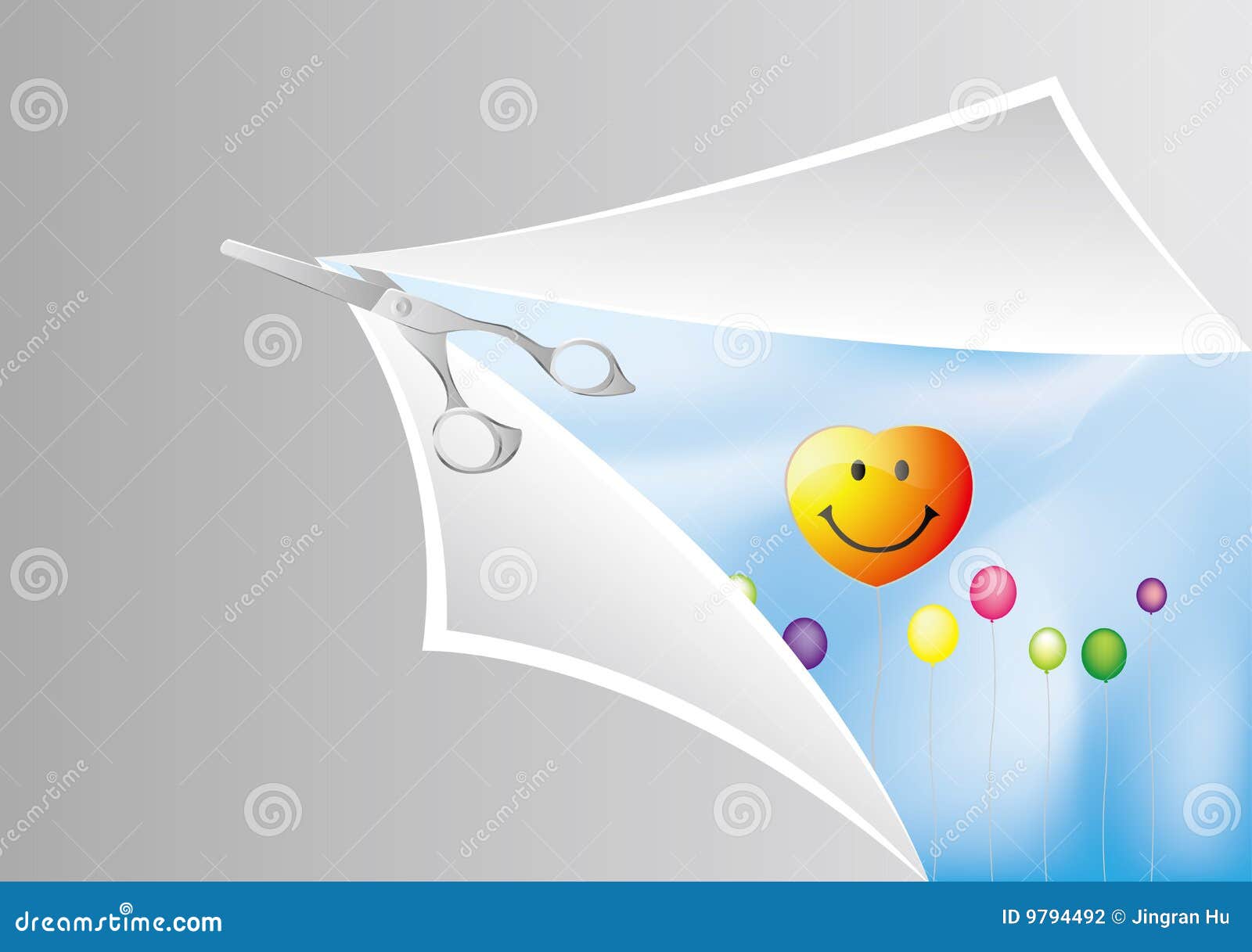 Scissors and balloon stock vector. Illustration of isolated - 9794492