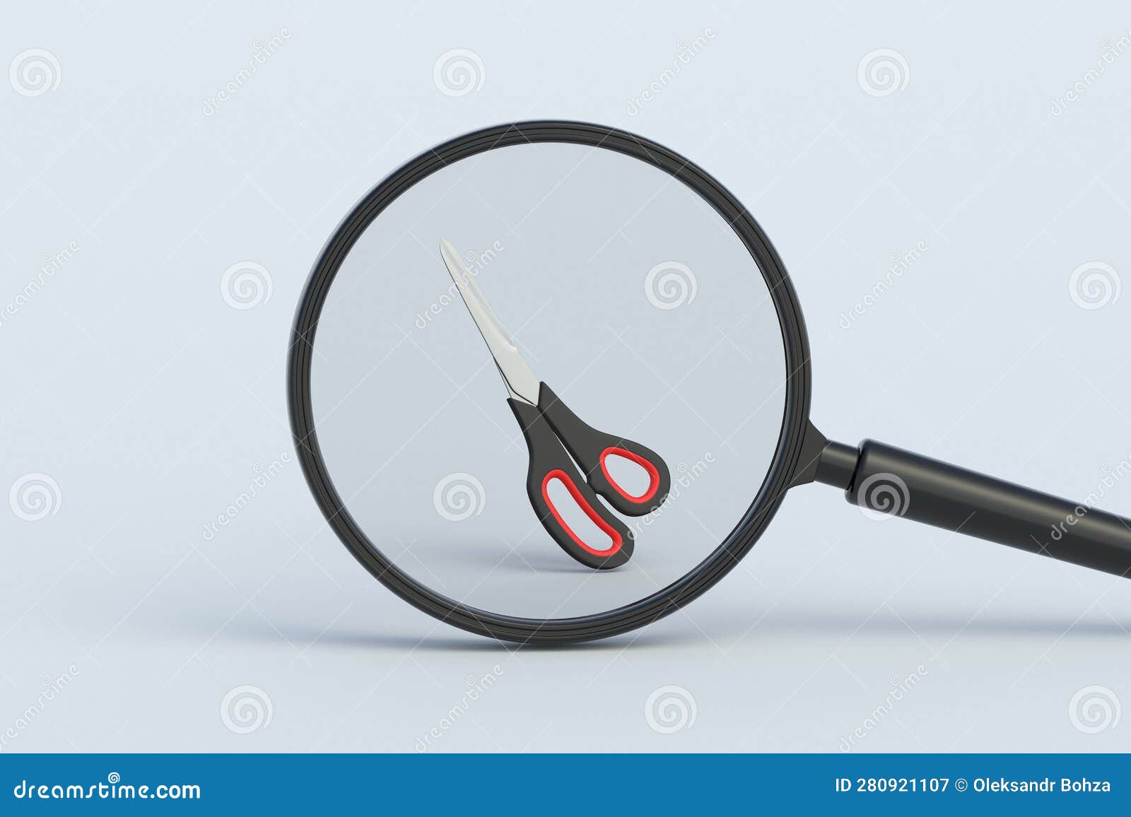 Scissors Behind Magnifying Glass Royalty-Free Stock Photo ...