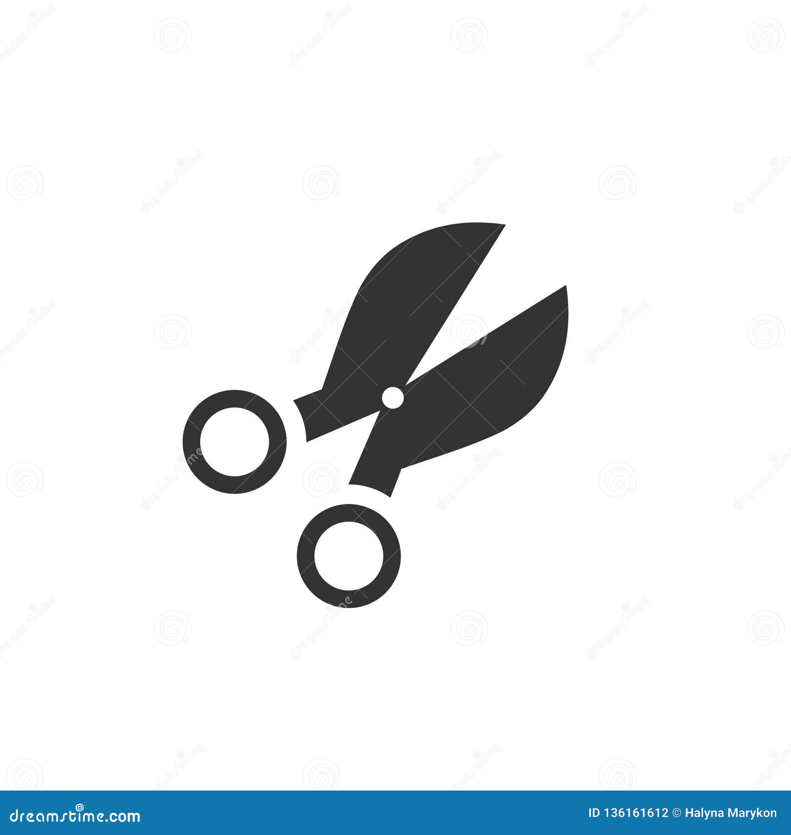 Scissors icon flat stock vector. Illustration of icon - 136161612