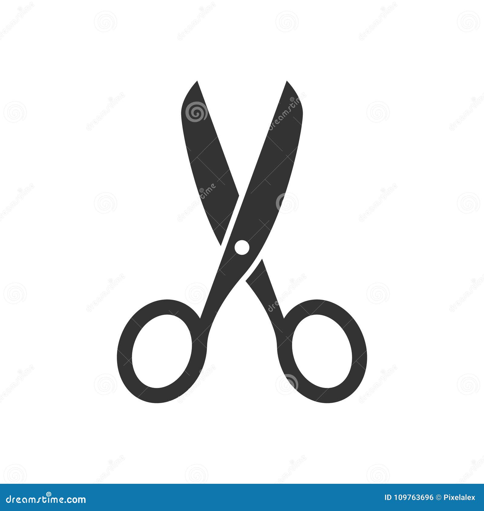 Scissors black icon stock vector. Illustration of shape - 109763696