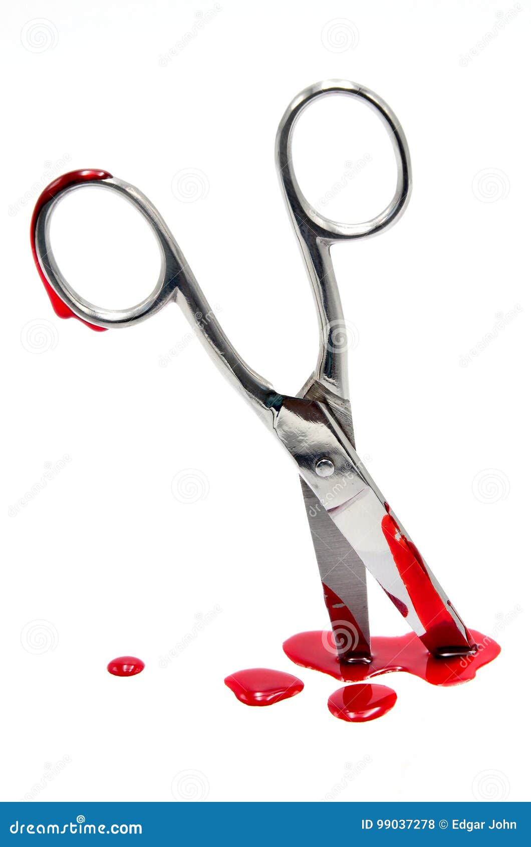 Scissors with Blood on White Background Stock Photo - Image of check ...