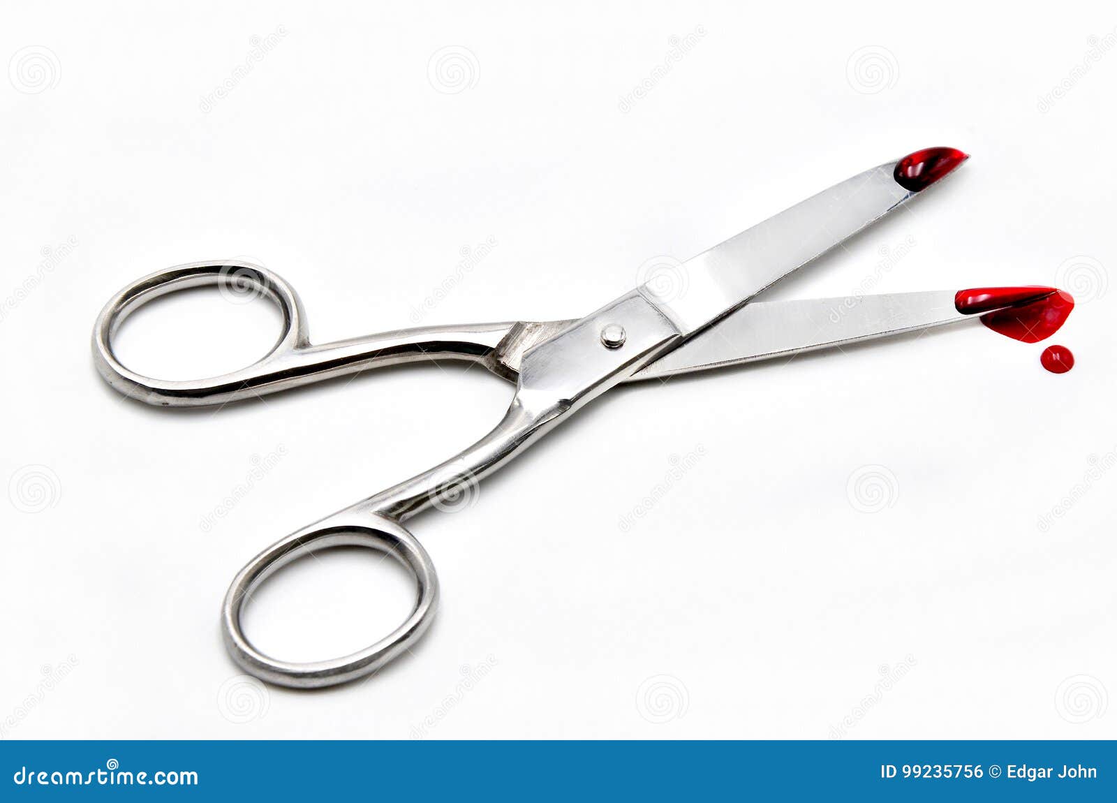 Scissors with Blood on White Background Stock Photo - Image of drop ...