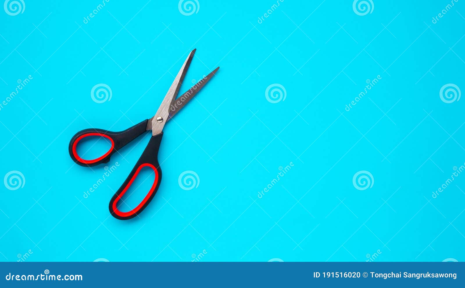 Scissors on Blue Background.scissors on Blue Background for Banner or ...
