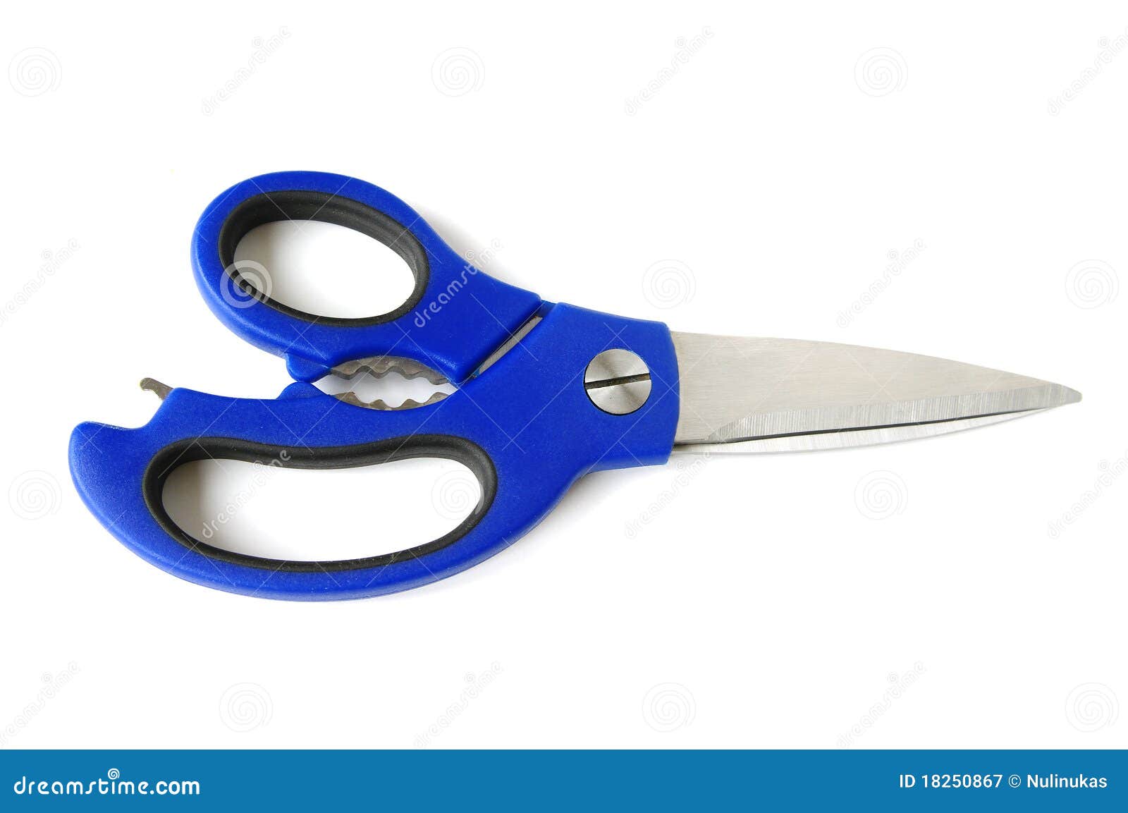 Scissors with Blue Handle stock image. Image of open - 18250867