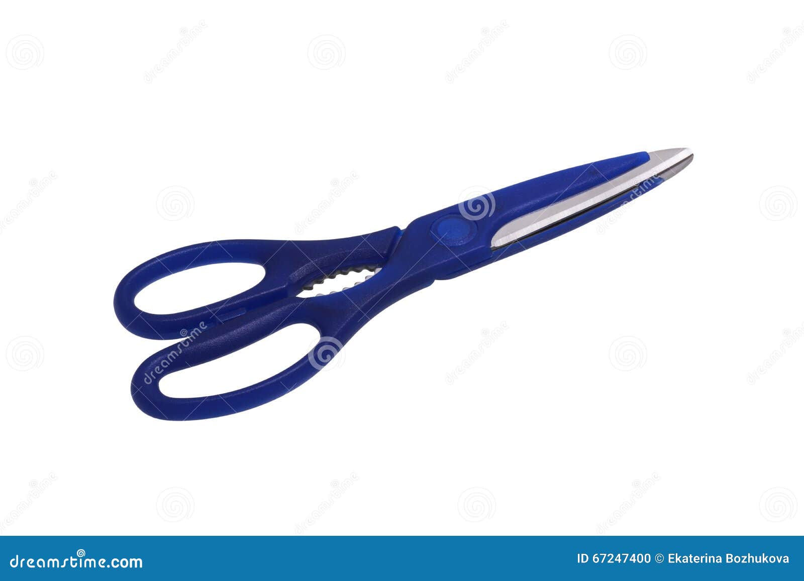 Scissors with Blue Handle. Isolated Stock Photo - Image of blade ...