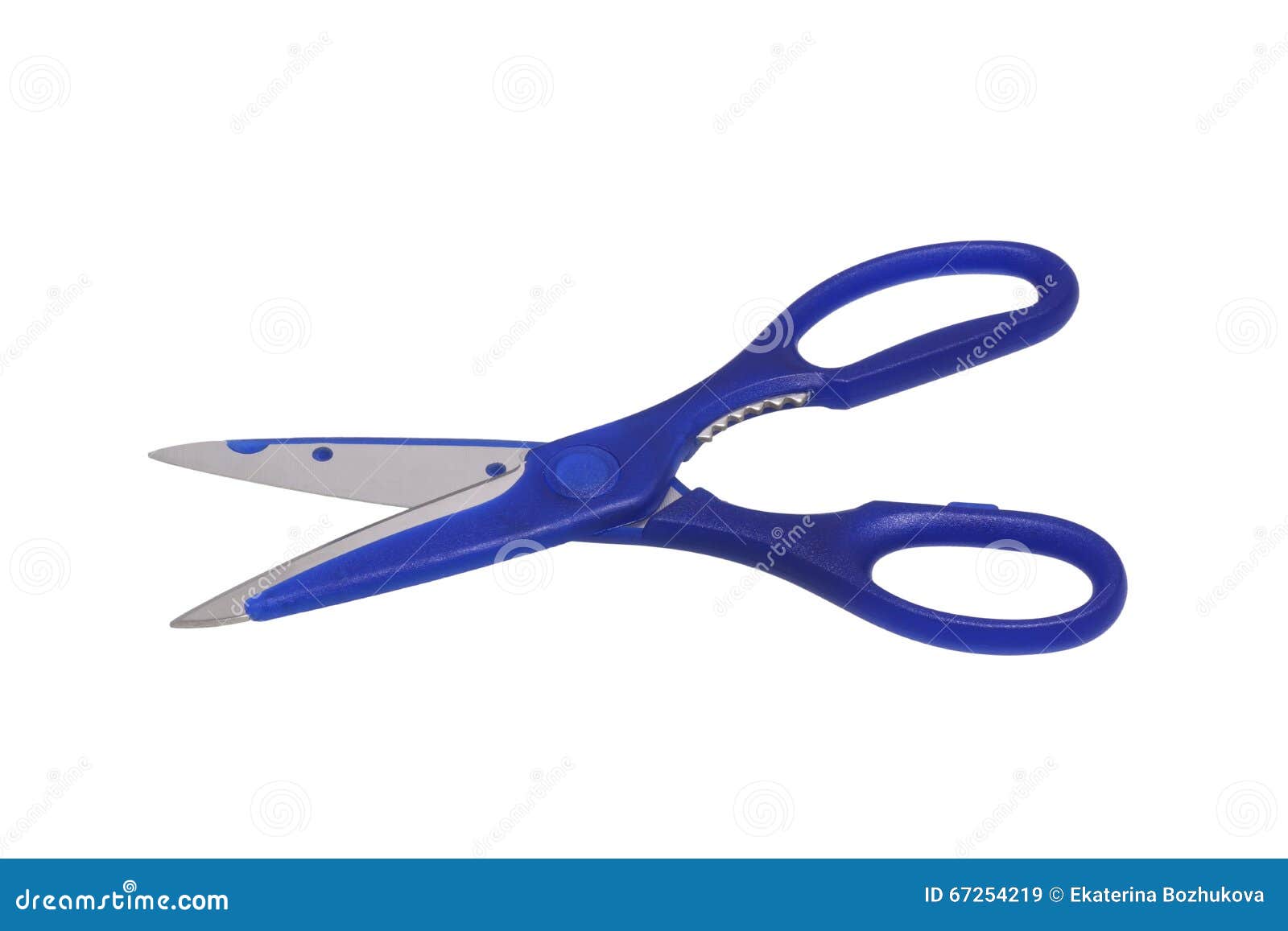 Scissors with Blue Handle. Isolated Stock Image - Image of opening ...
