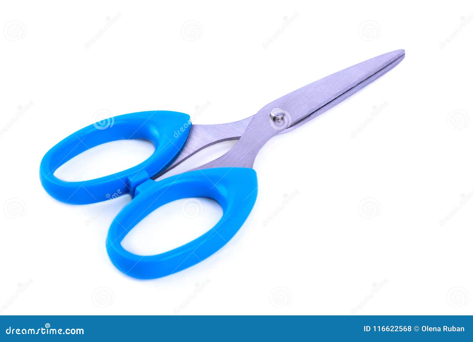 Scissors with Blue Handle Isolates Stock Photo - Image of fashion ...