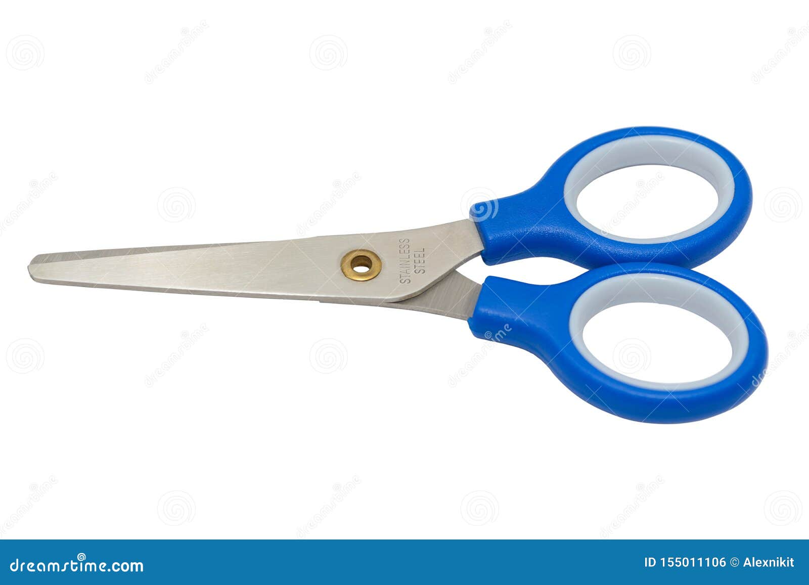Scissors with a Blue Handle Stock Photo - Image of handle, pair: 155011106