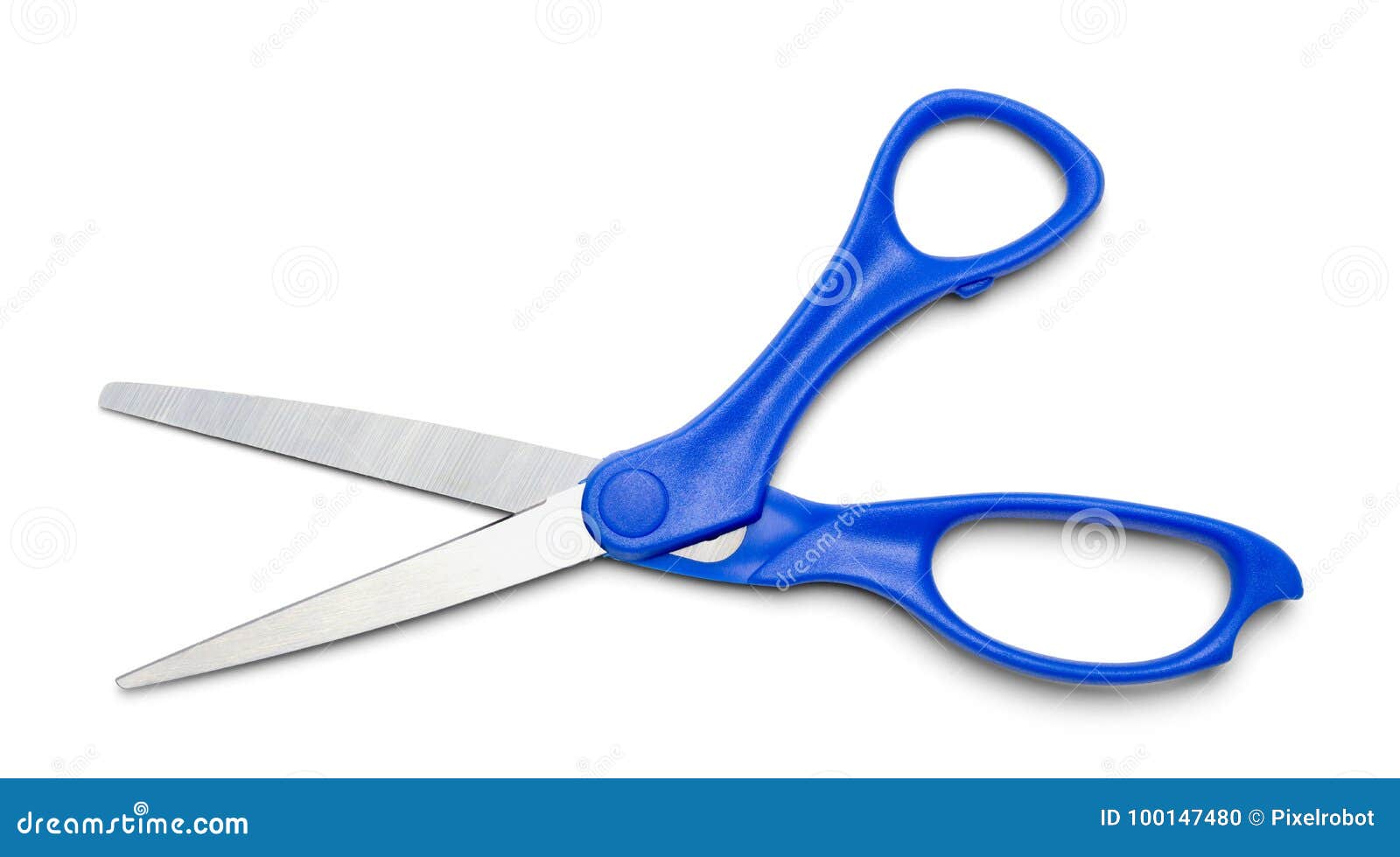 Scissors Blue Open stock photo. Image of scissors, plastic - 100147480