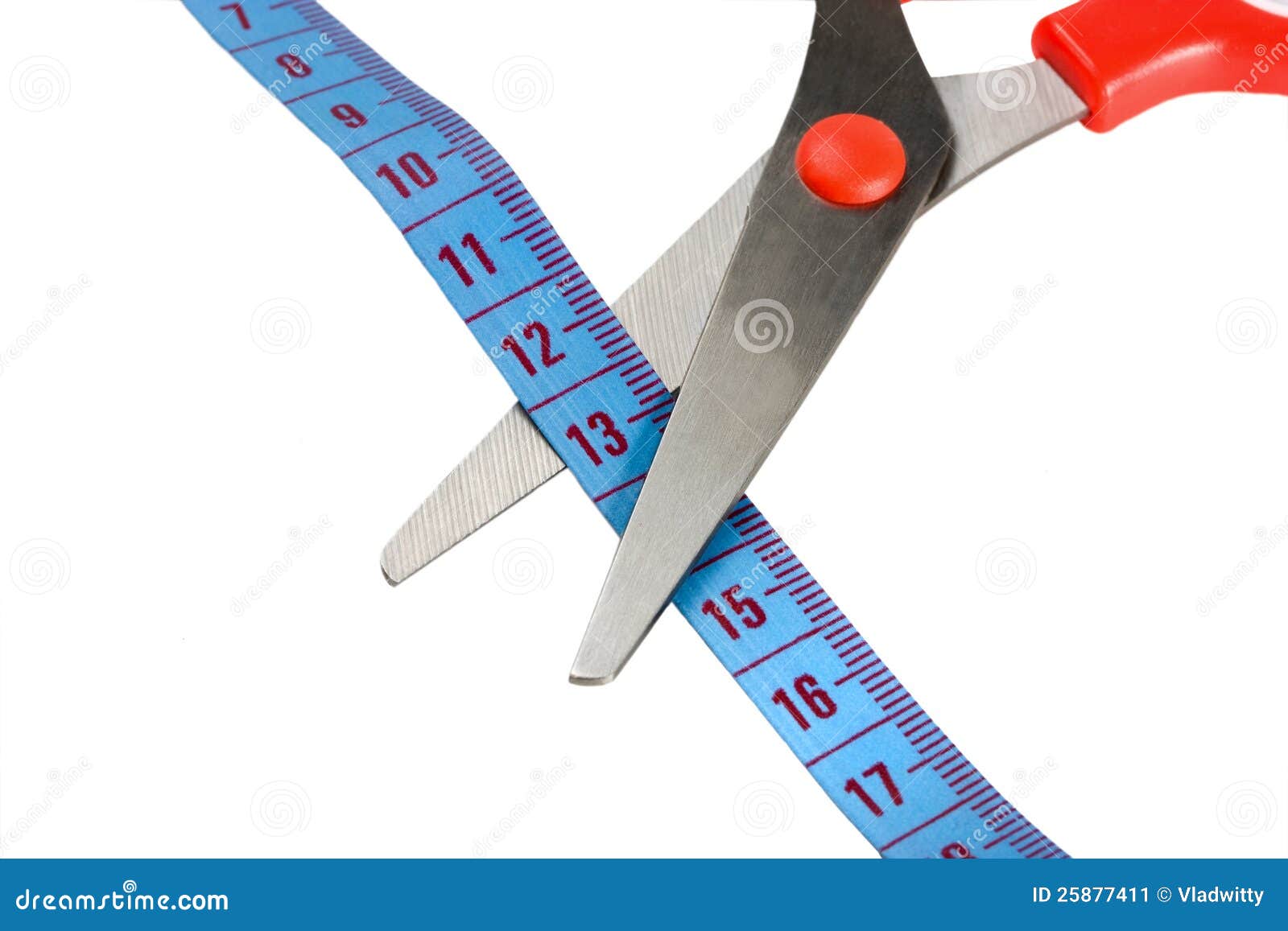 Scissors and Blue Tape Measuring Stock Image - Image of centimeter ...