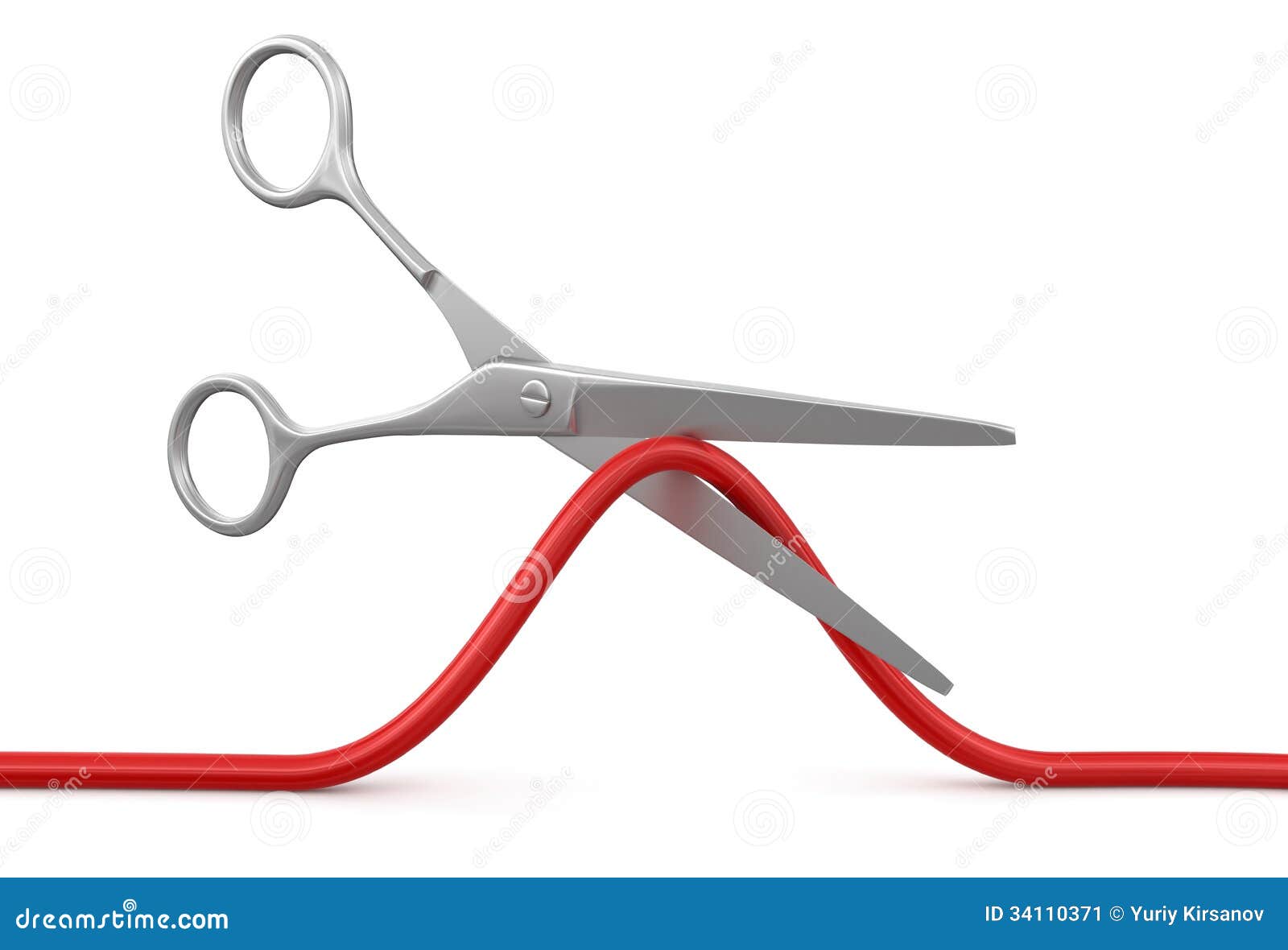 Scissors and Cable (clipping Path Included) Stock Illustration ...