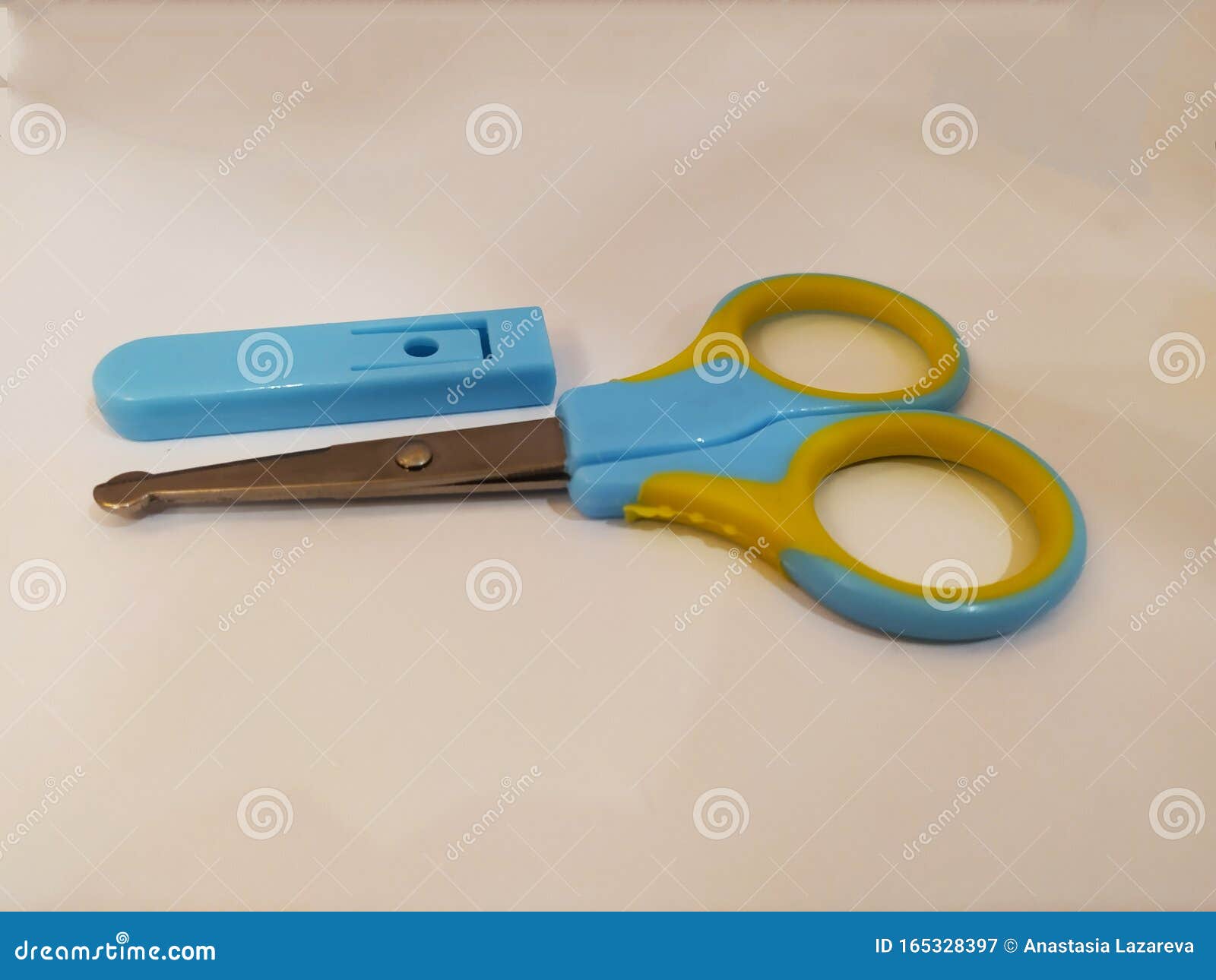 Scissors for Children with a Rounded End Stock Image - Image of ...