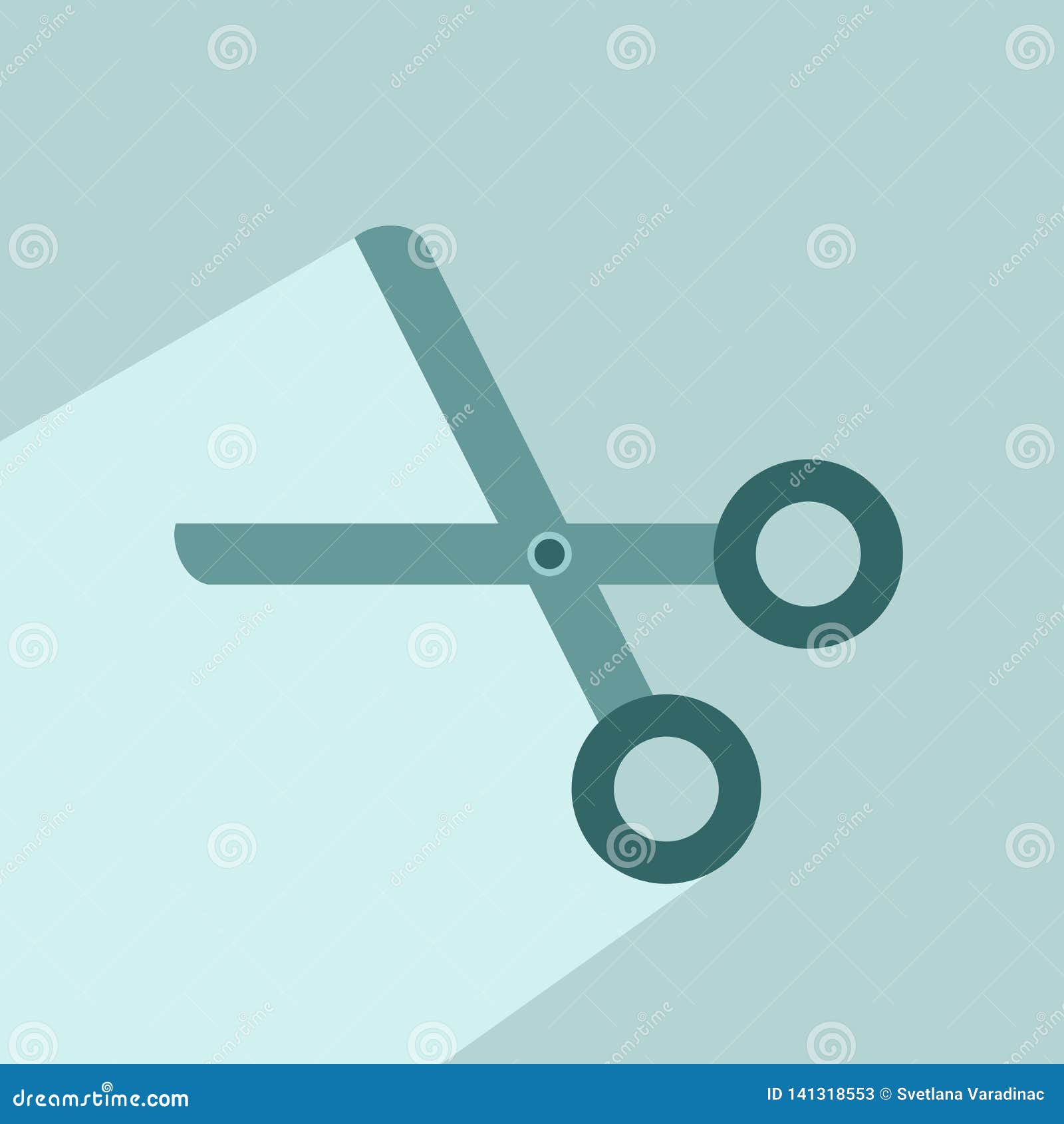 Scissors or Clippers. Flat Icon with Long Shadow. Stock Vector ...