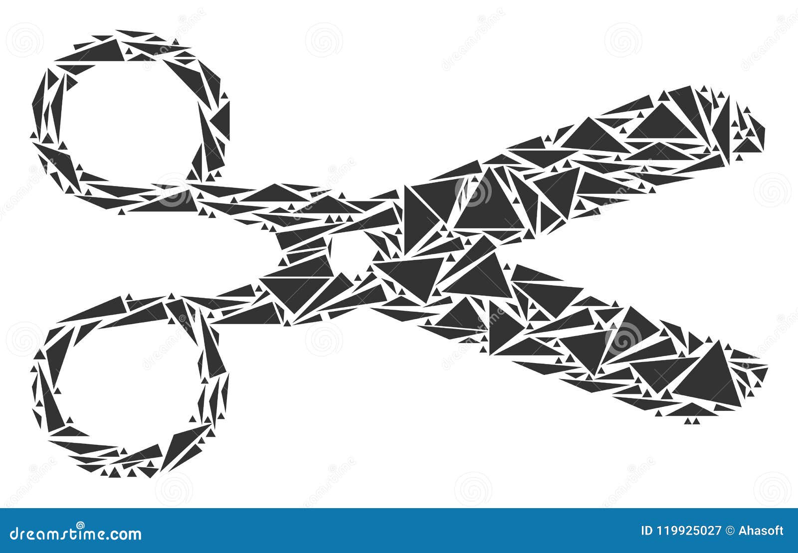 Scissors Collage of Triangles Stock Vector - Illustration of flat ...