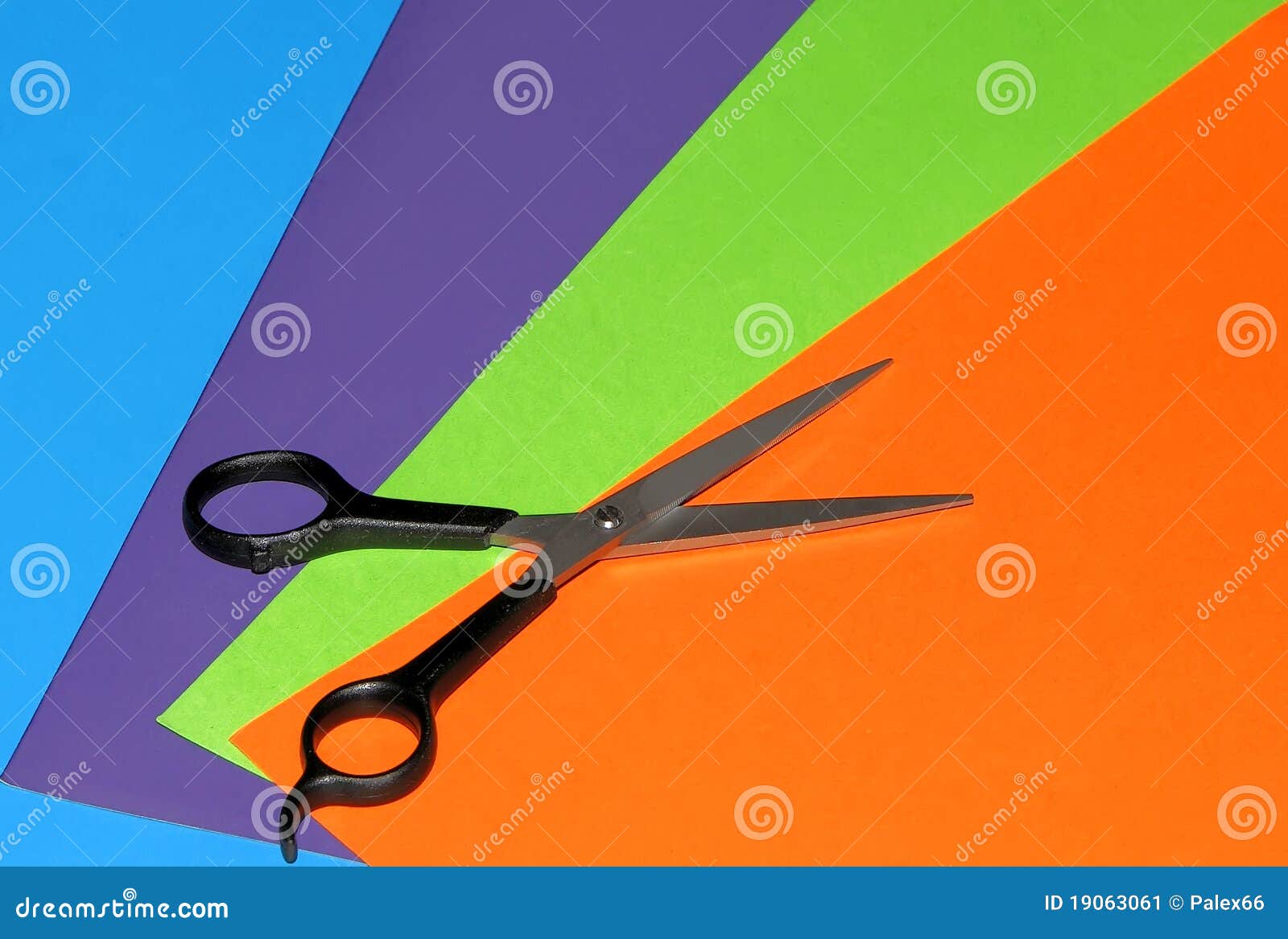 Scissors and color paper stock image. Image of descriptive - 19063061