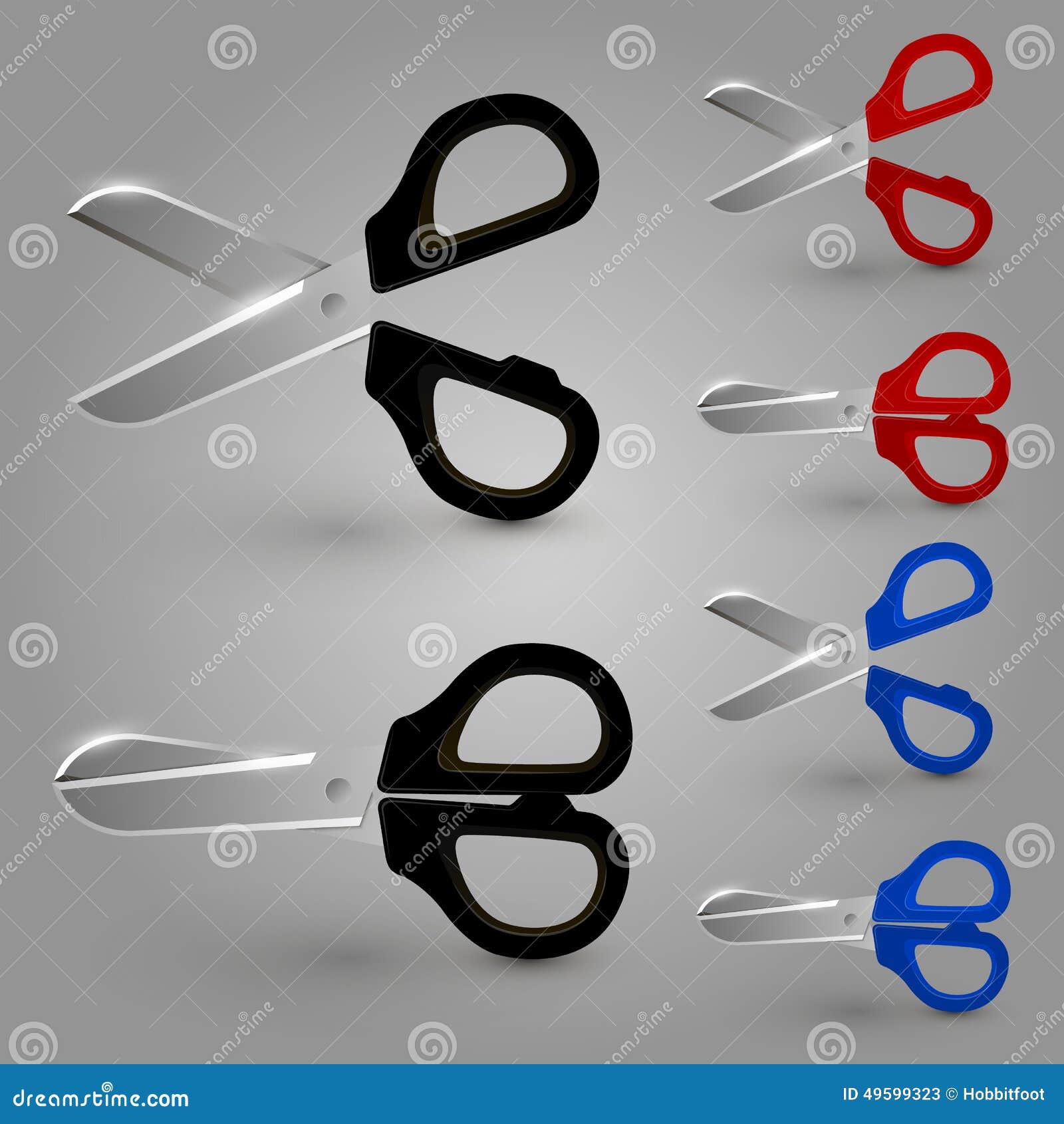 Scissors color set stock vector. Illustration of clippers - 49599323