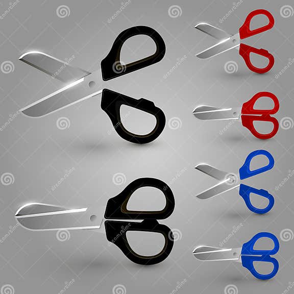 Scissors color set stock vector. Illustration of clippers - 49599323