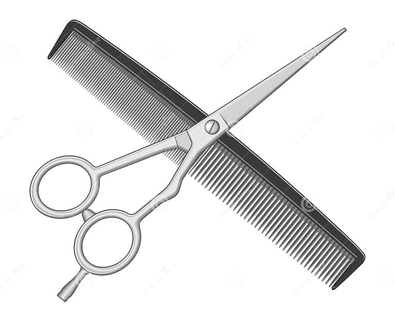 Scissors and Comb stock vector. Illustration of hair - 21294146