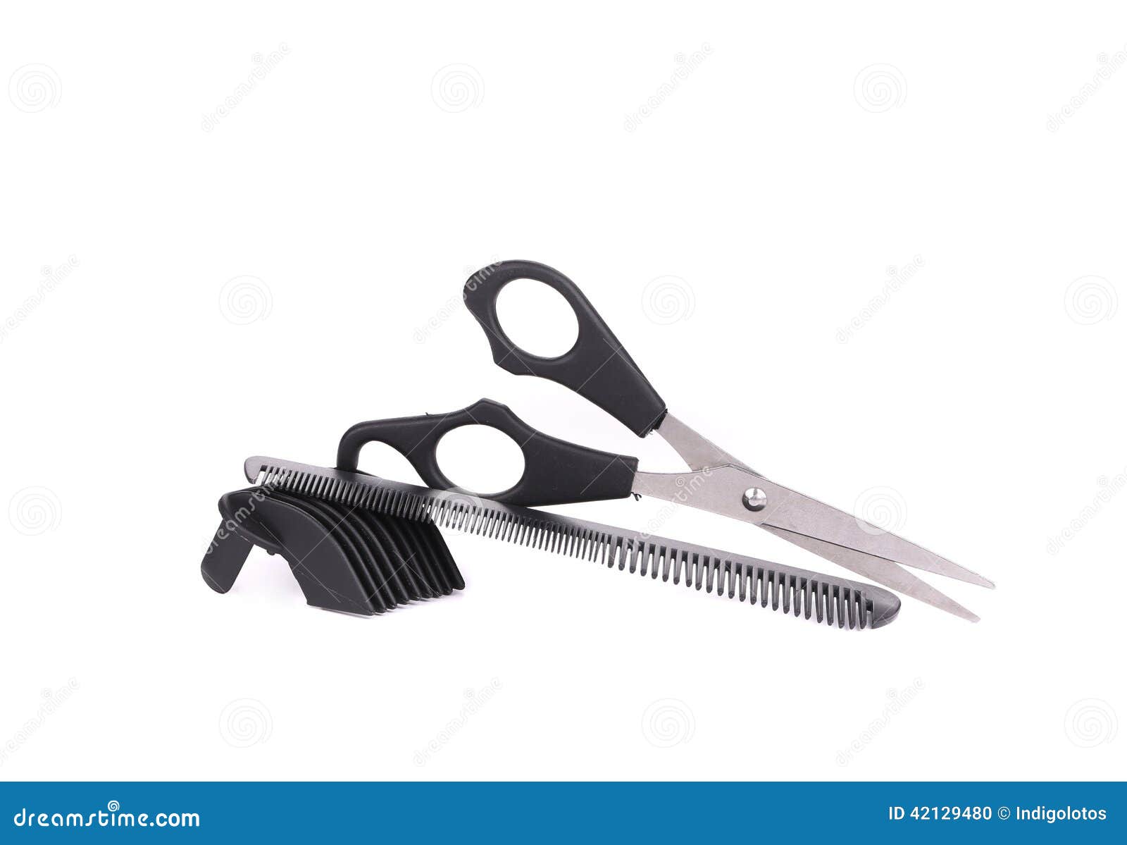 Scissors and Comb for Hair. Stock Photo - Image of steel, barber: 42129480