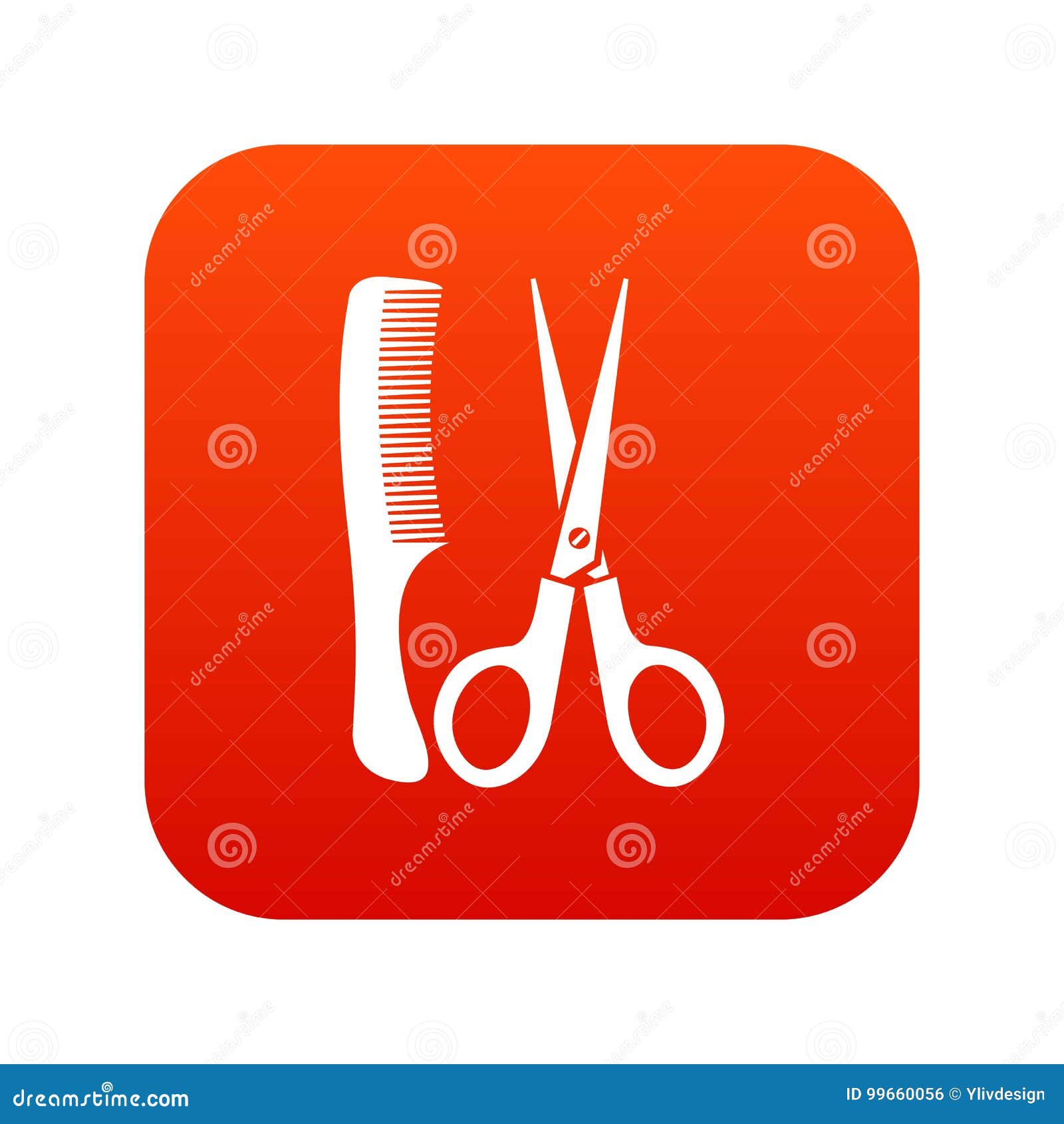 Scissors and Comb Icon Digital Red Stock Vector - Illustration of care ... Scissors and Comb Icon Digital Red Stock Vector - Illustration of care ...