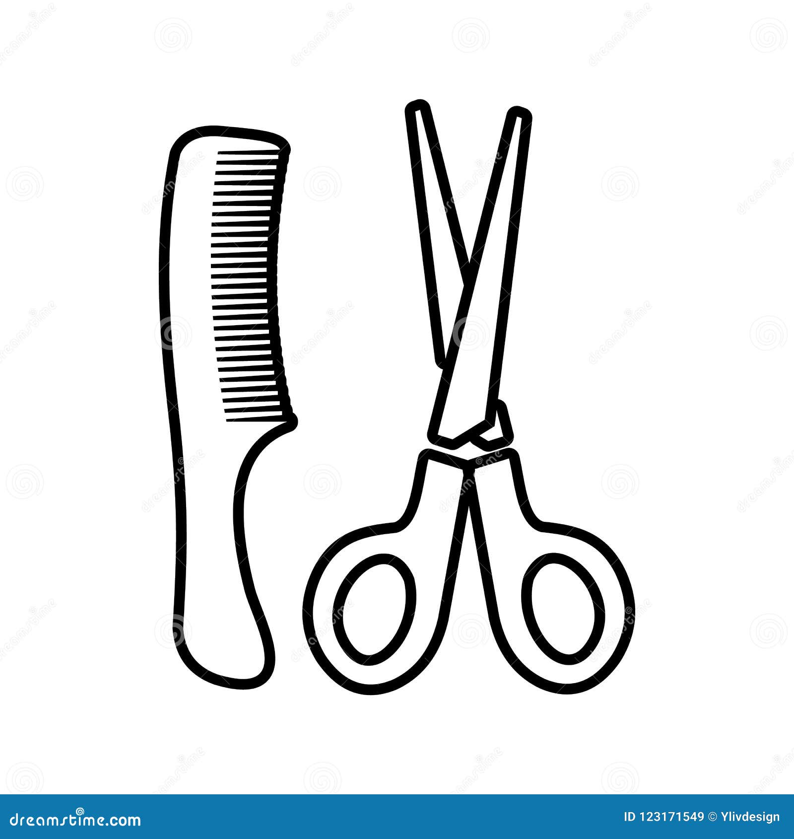 Scissors and Comb Icon, Outline Style Stock Illustration - Illustration ... Scissors and Comb Icon, Outline Style Stock Illustration - Illustration ...