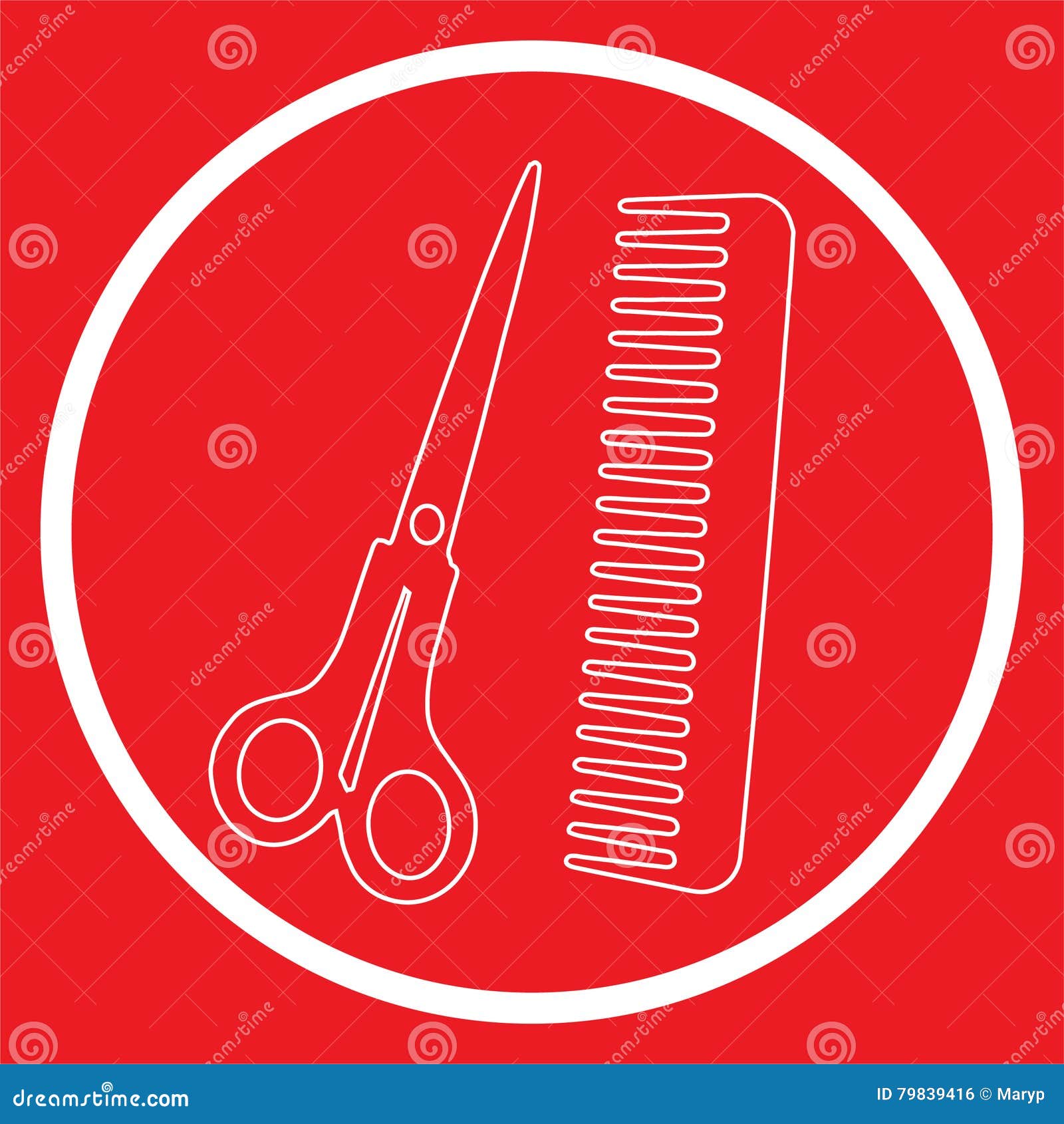 Scissors and comb icon stock vector. Illustration of salon - 79839416