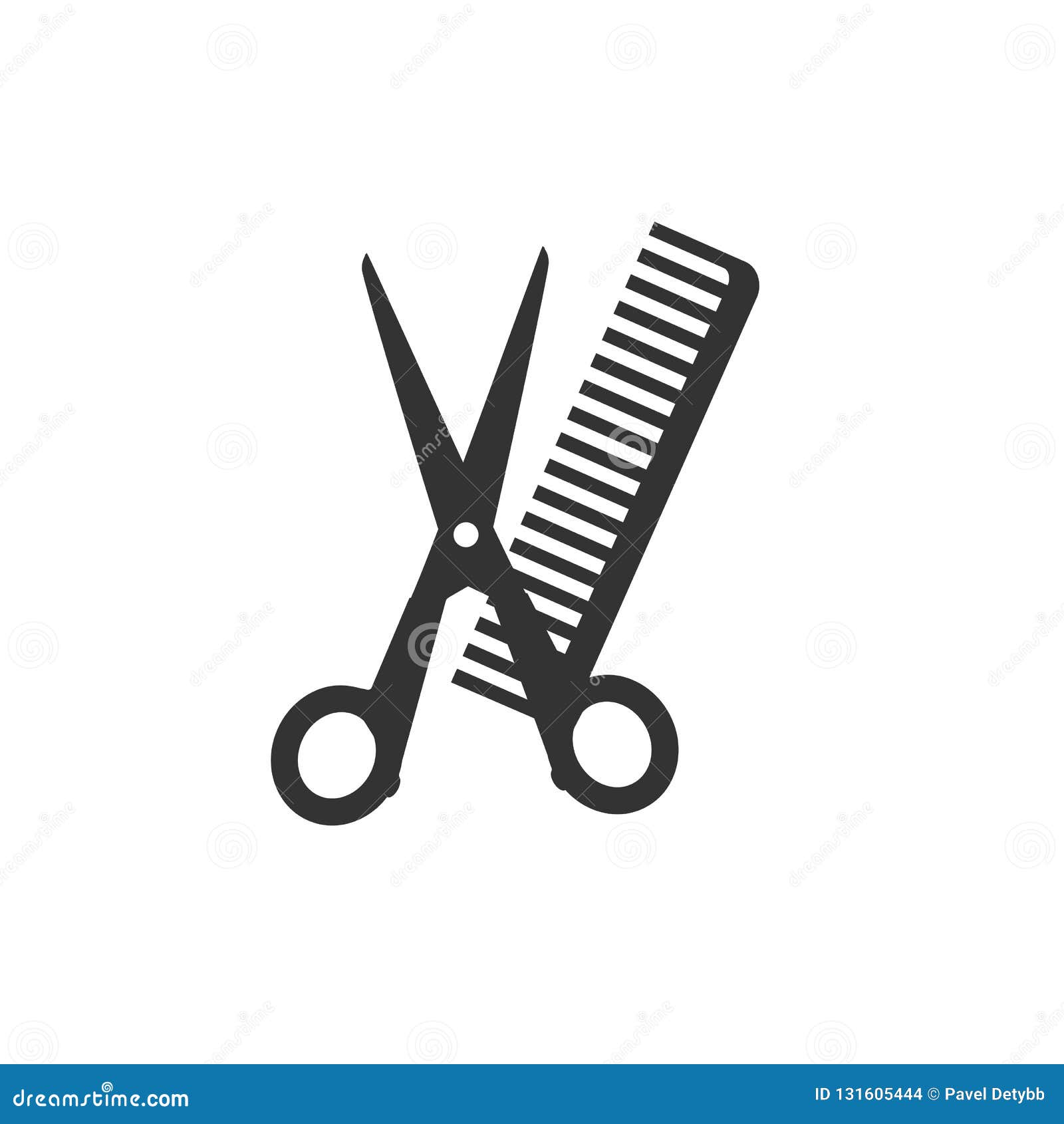 Scissors and Comb Icon. Vector Illustration, Flat Stock Illustration ...