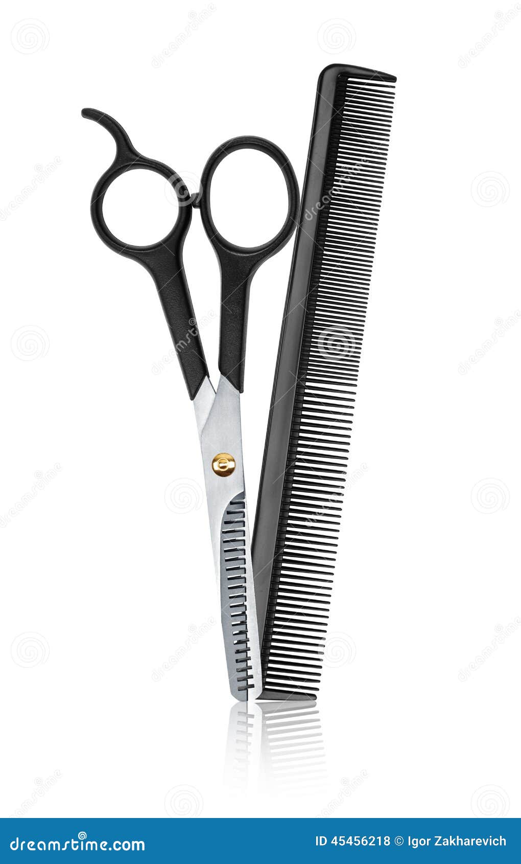 Scissors and Comb Professional Hairdresser Stock Photo - Image of ...