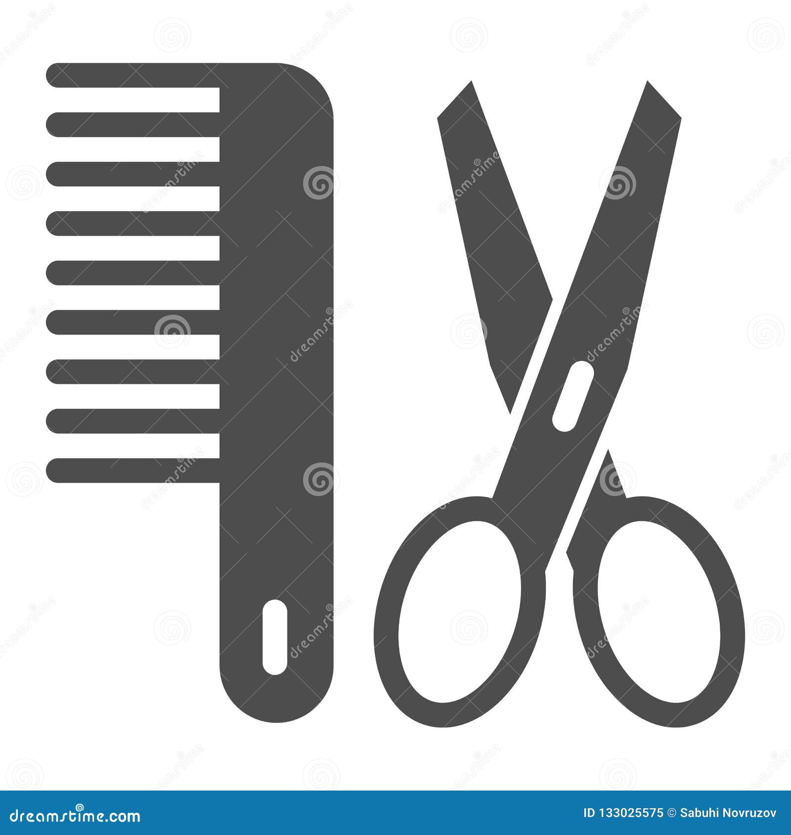 Scissors and Comb Solid Icon. Barber Vector Illustration Isolated on ...