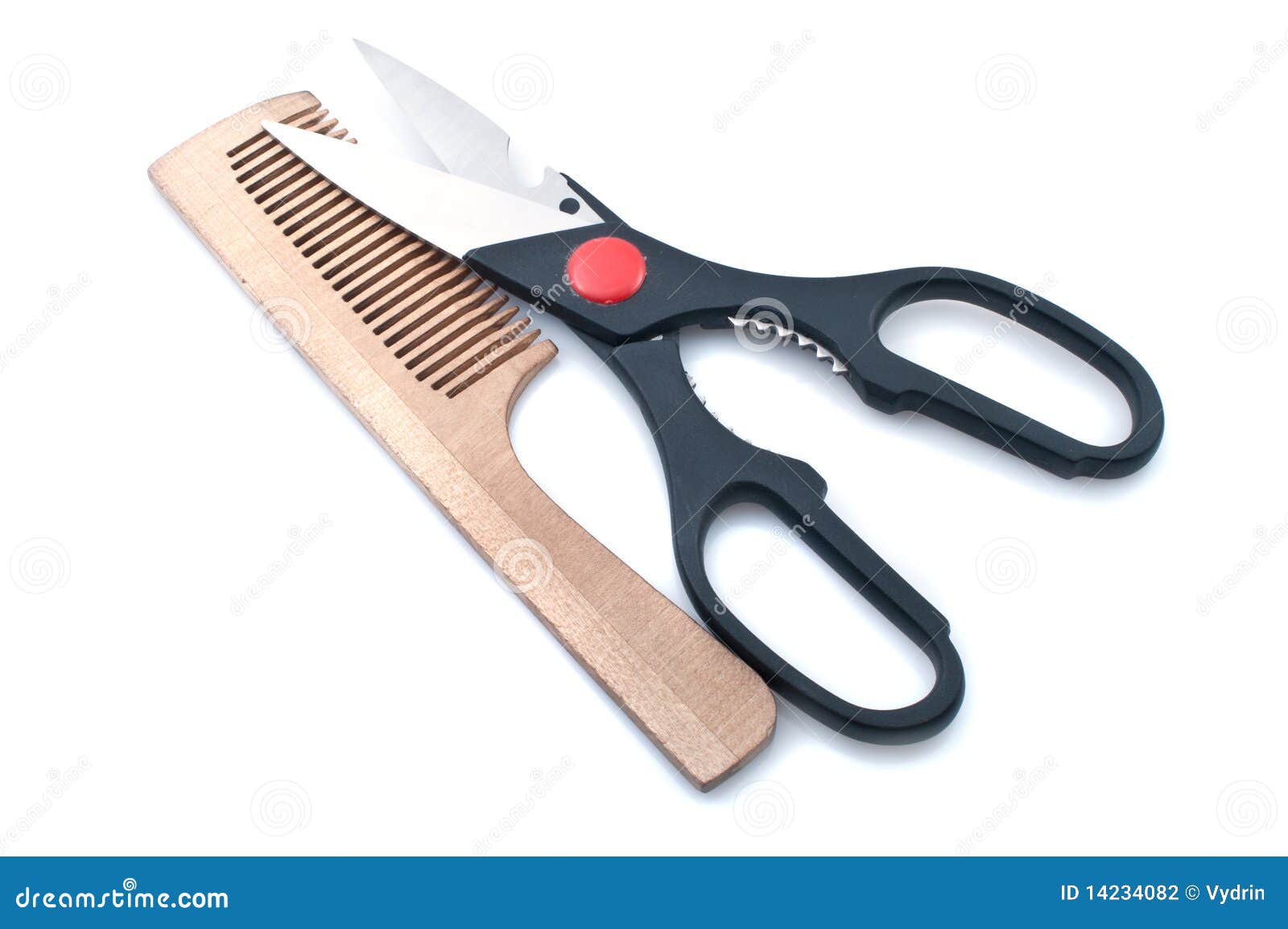 Scissors and combs stock photo. Image of comb, grained - 14234082