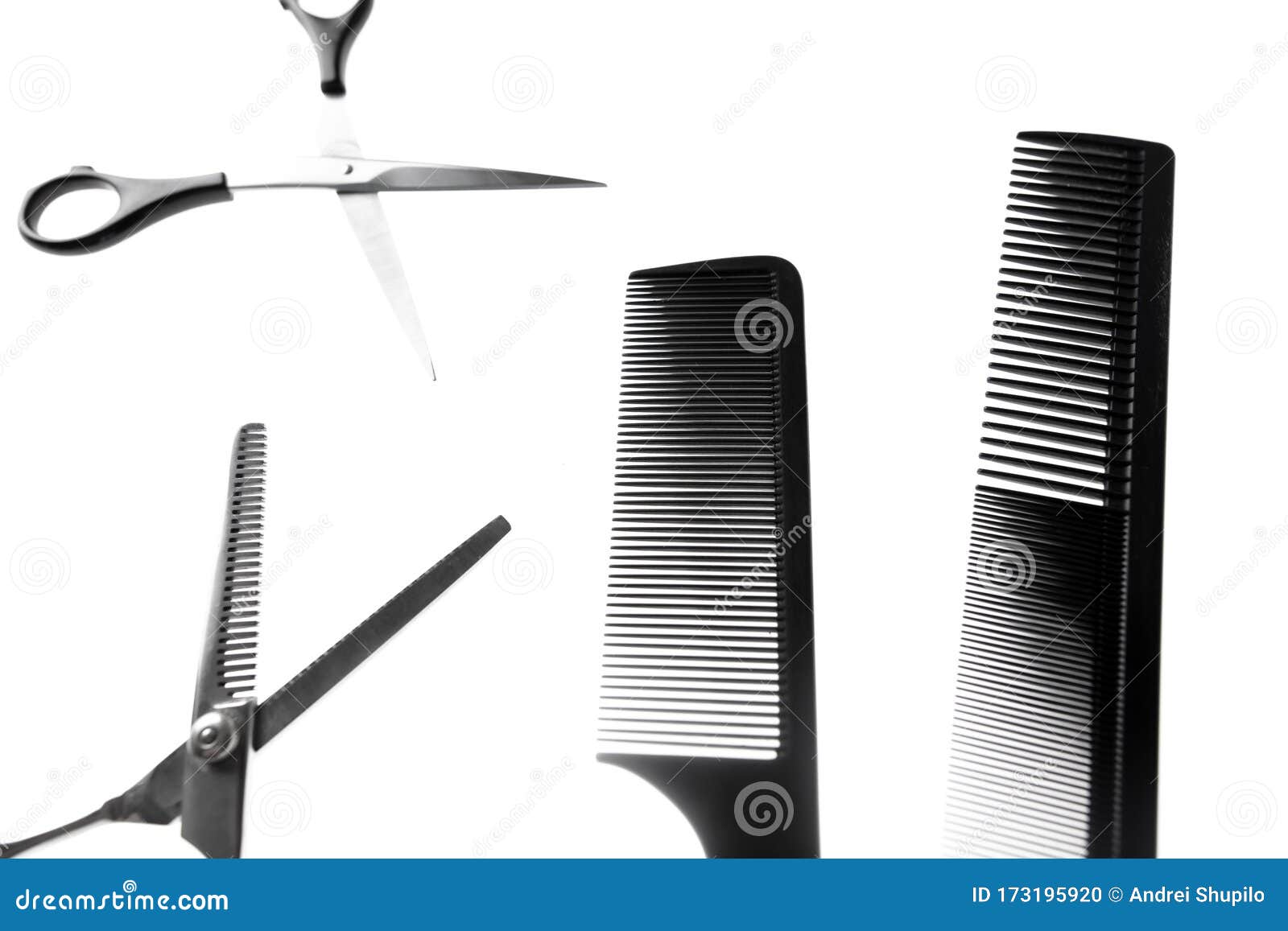 Scissors and Combs for Cutting Hair Stock Photo - Image of hairdressing ...