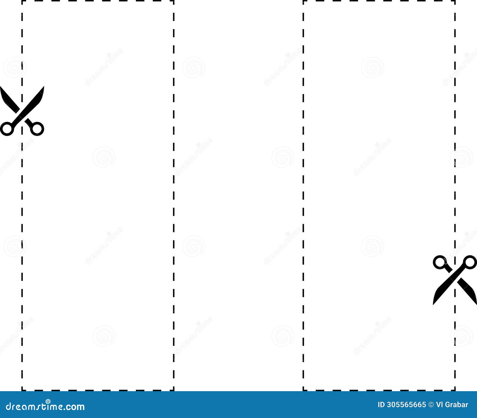 Scissors and Coupon Set, Cut Template with Dashed Line. Gift Coupon ...