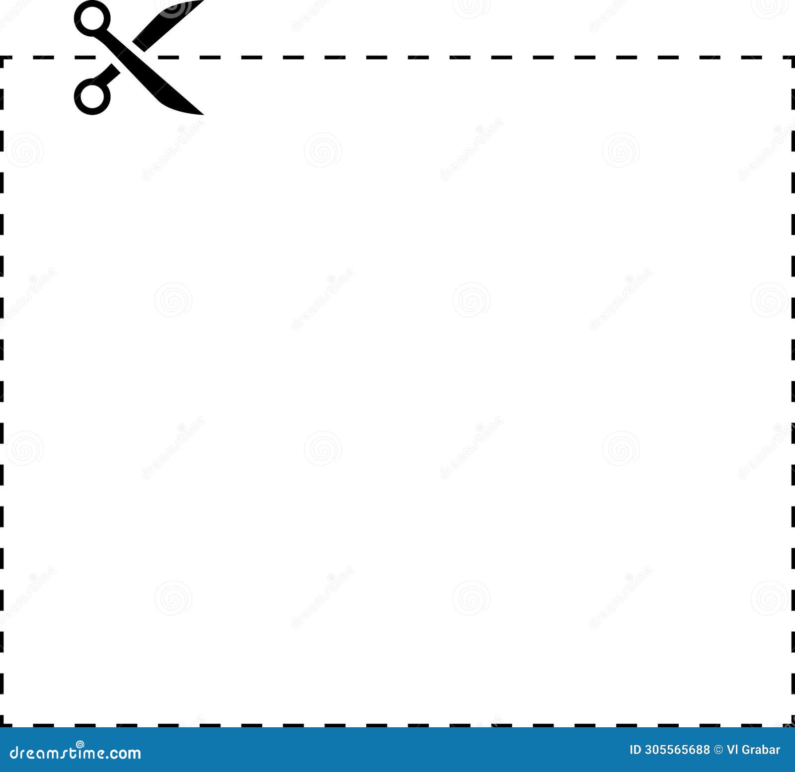 Scissors and Coupon Set, Cut Template with Dashed Line. Gift Coupon ...