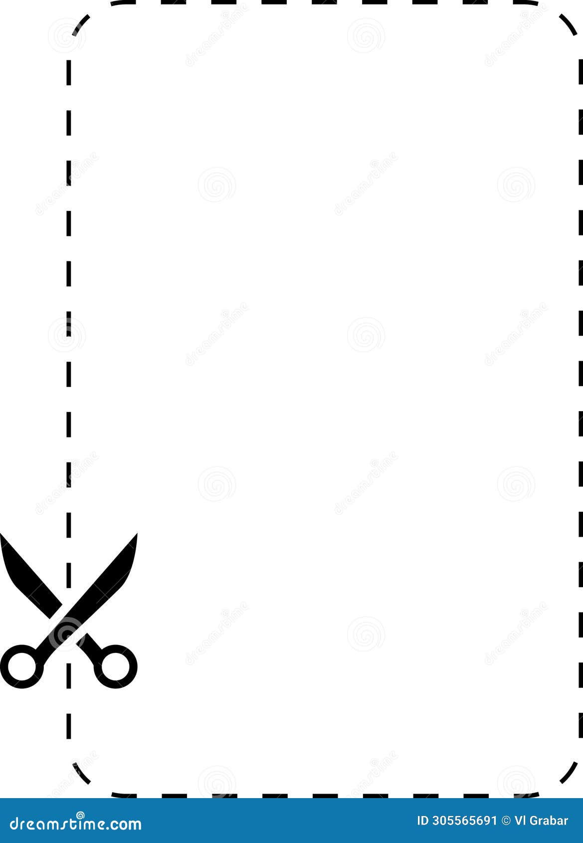 Scissors and Coupon Set, Cut Template with Dashed Line. Gift Coupon ...