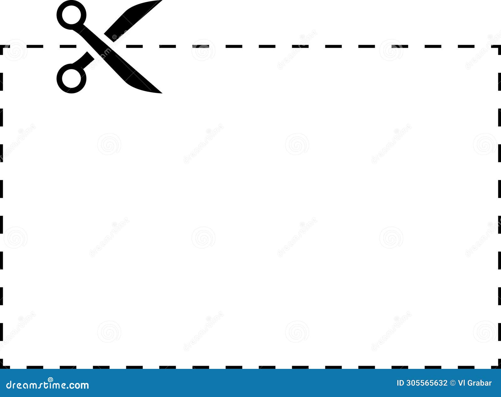 Scissors and Coupon Set, Cut Template with Dashed Line. Gift Coupon ...