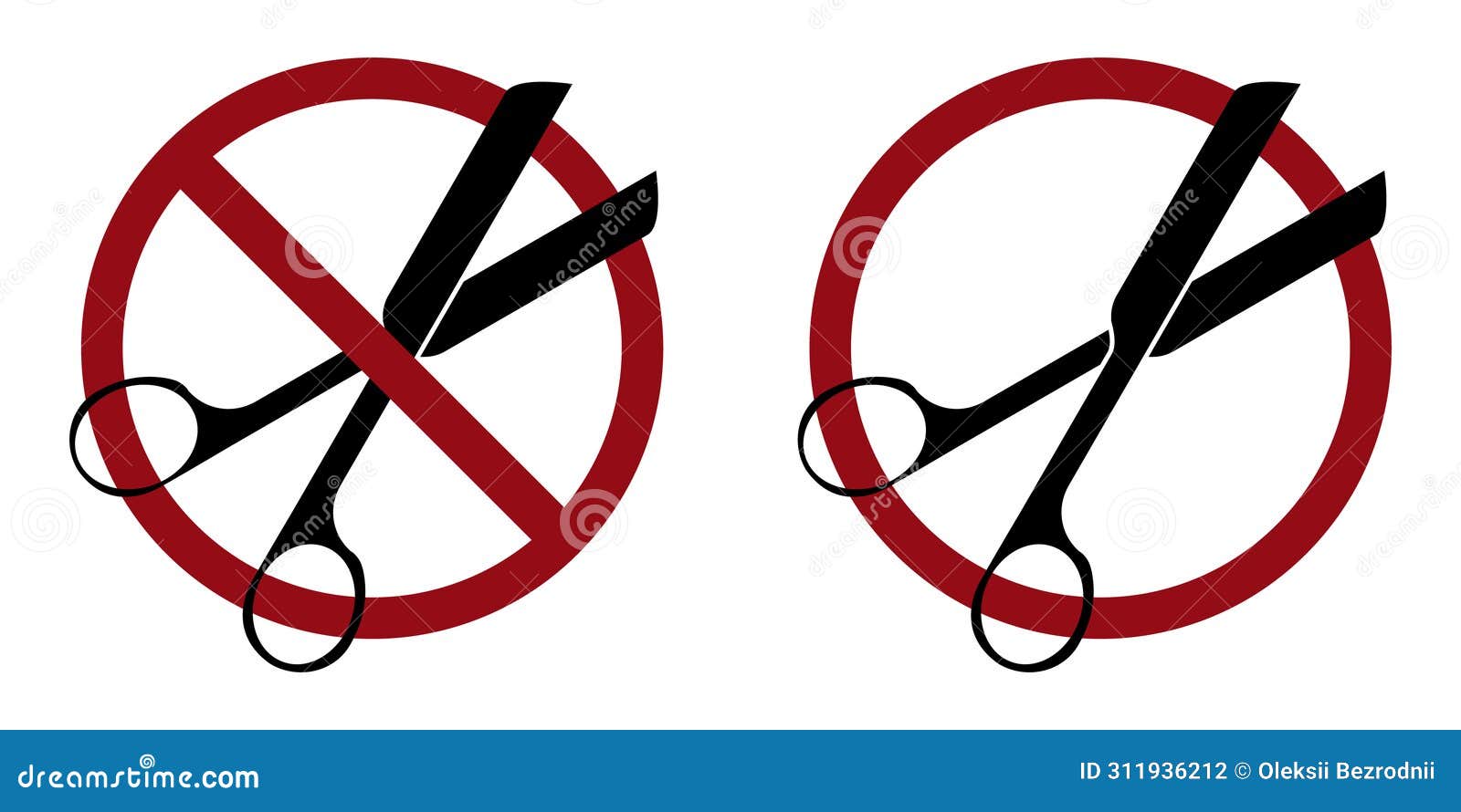 Scissors Cut Ban Prohibit Icon. Not Allowed Sharp Items Stock Vector ...